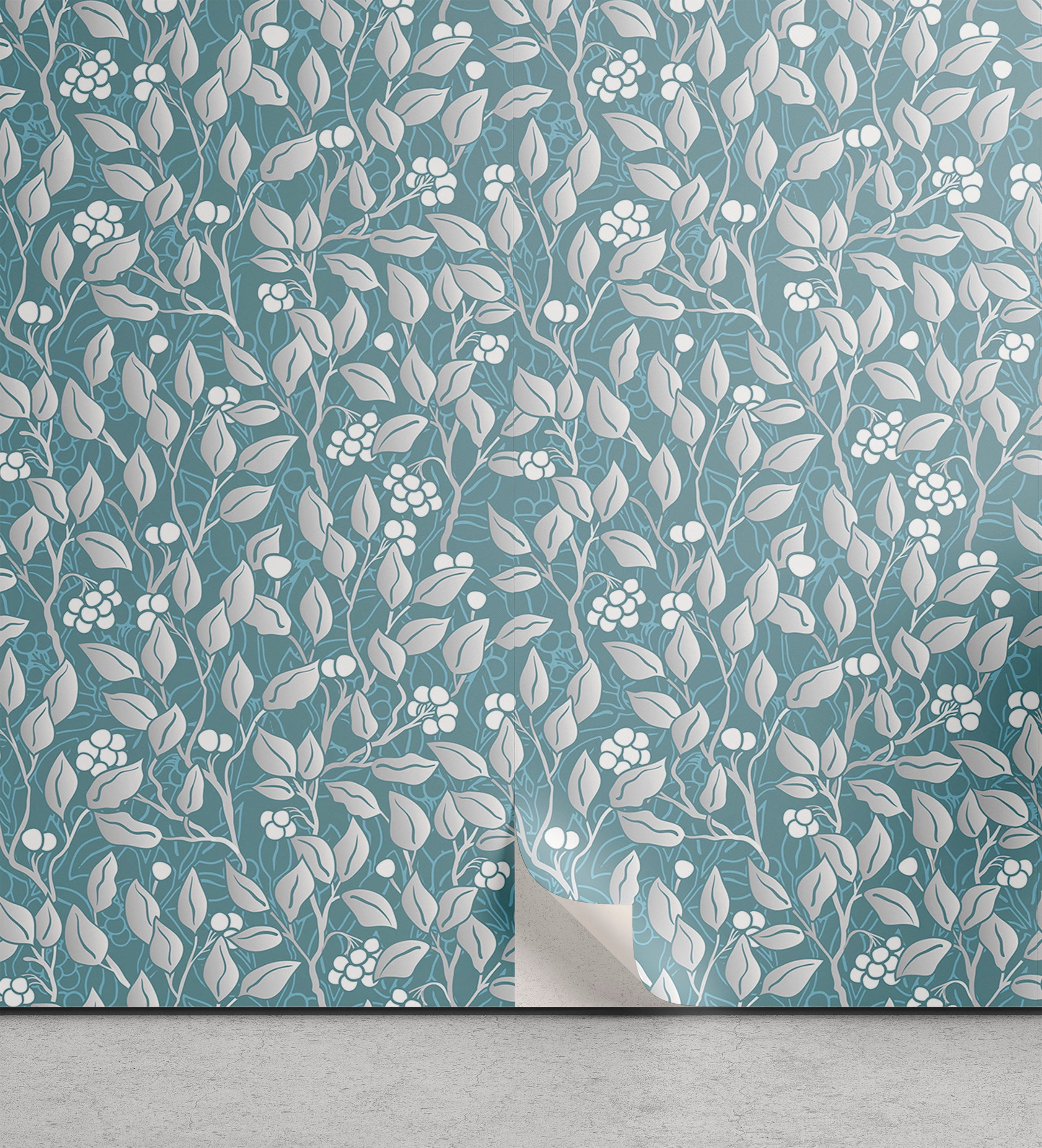 Ambesonne Leafy Artwork Peel & Stick Wallpaper for Home, Melancholic ...