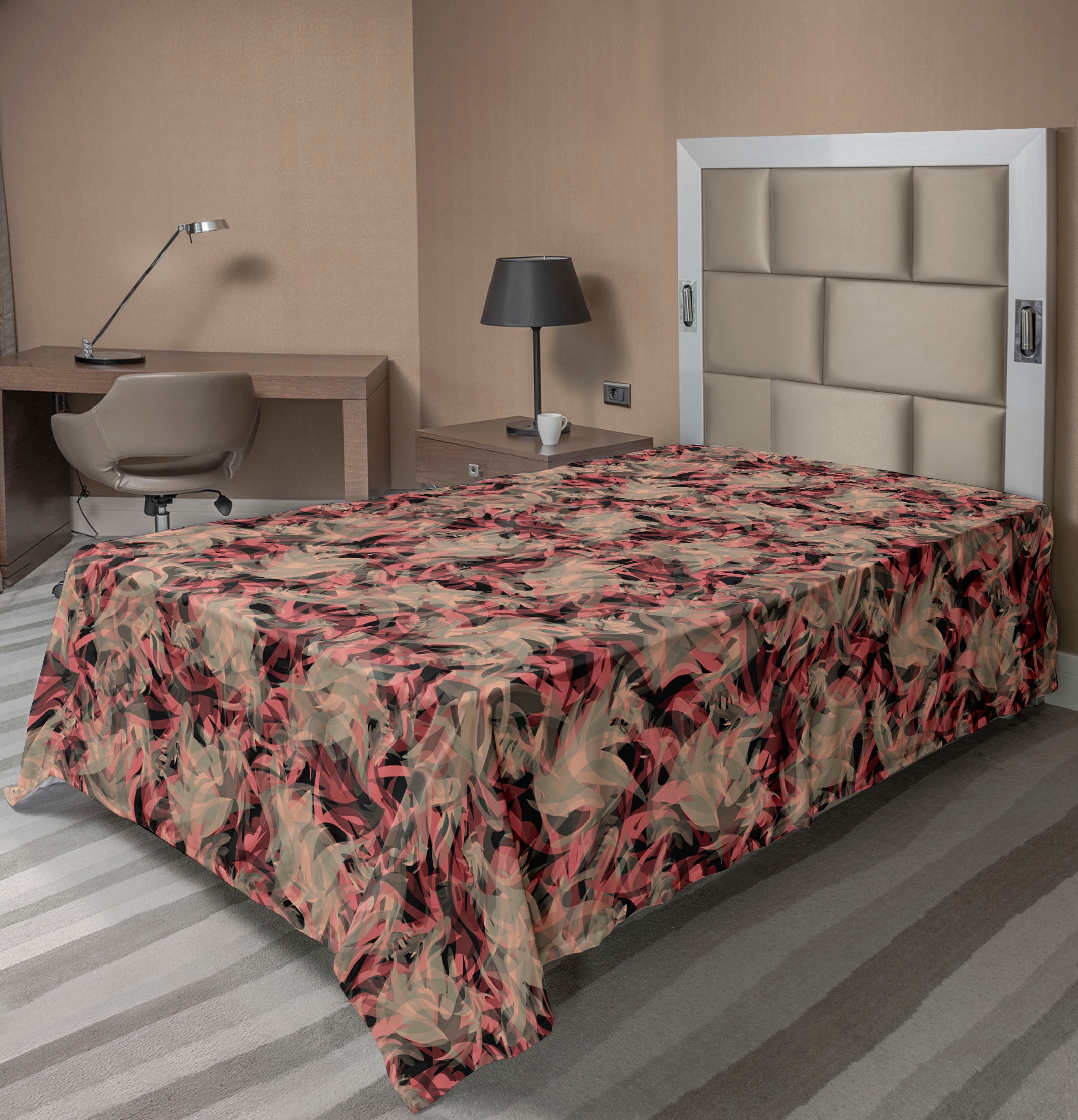 Ambesonne Leafy Design Flat Bedding Sheet Soft Top Sheet, Abstract ...