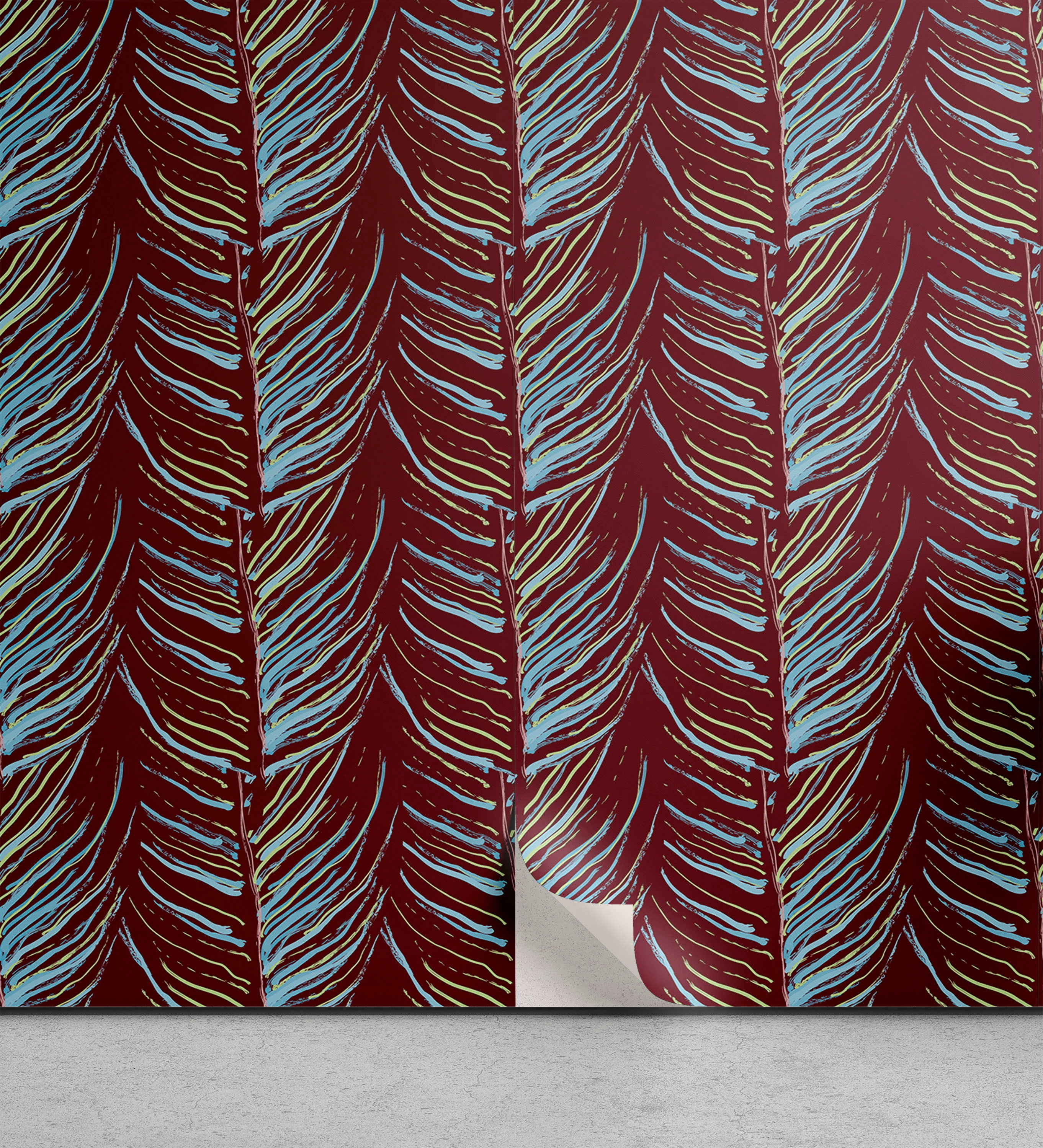 Ambesonne Leafy Design Peel & Stick Wallpaper for Home, Leaves Simple ...