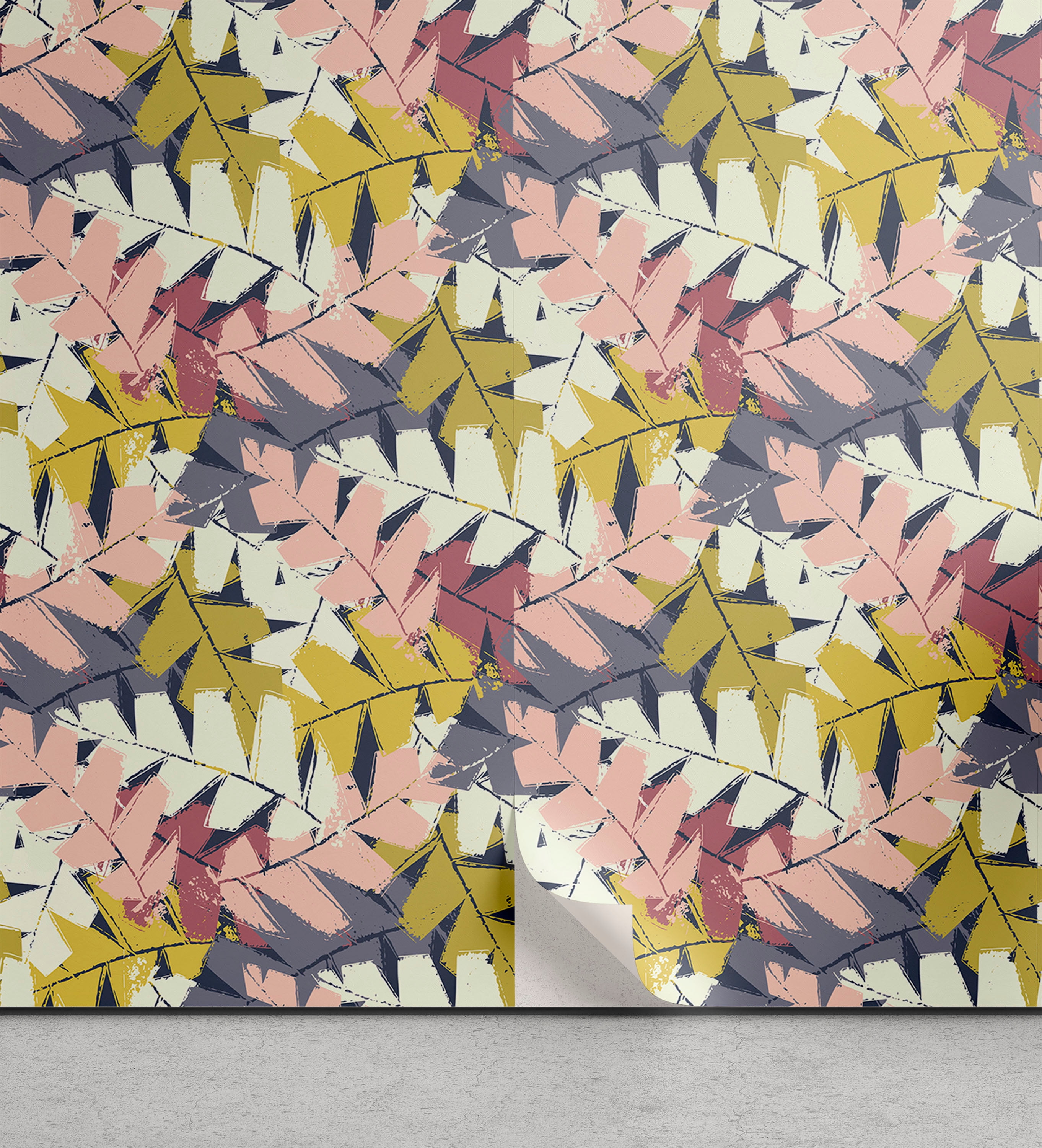 Ambesonne Leafy Pattern Peel & Stick Wallpaper for Home, Pop Art Leaves ...