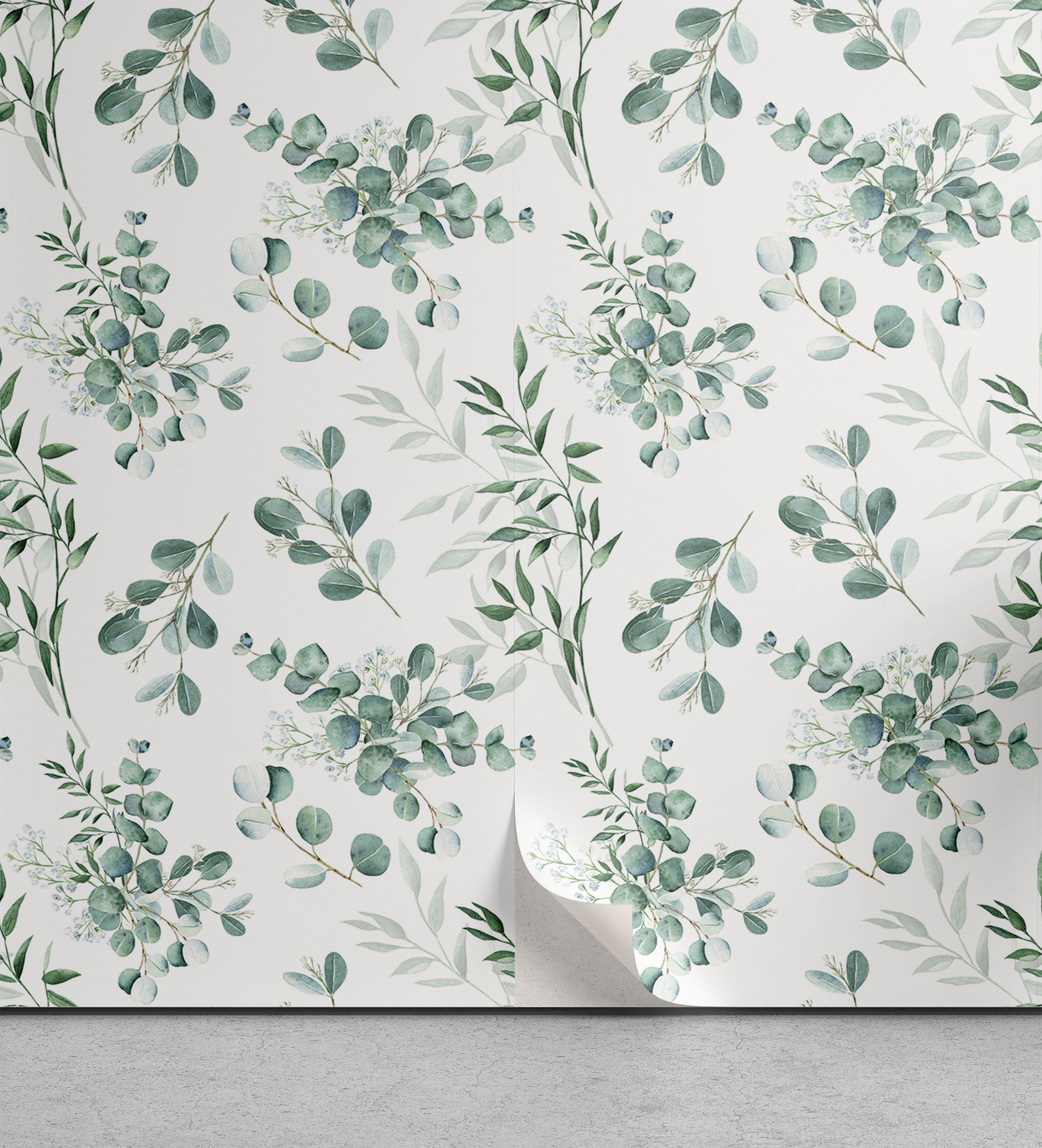 Ambesonne Leafy Peel & Stick Wallpaper for Home, Eucalyptus and Lemon ...