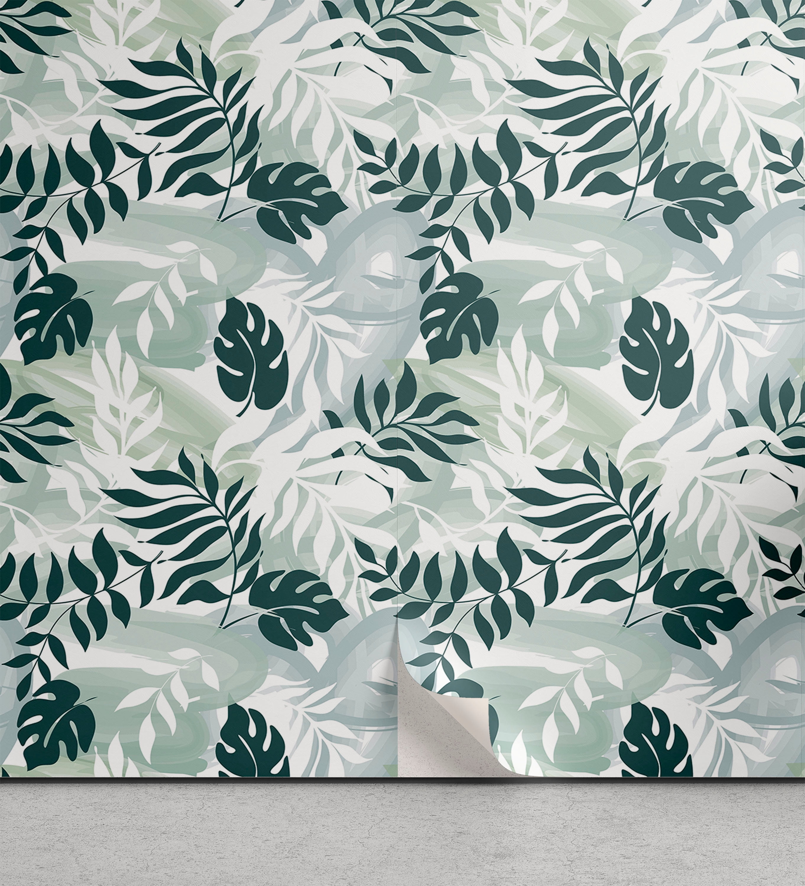 Ambesonne Leafy Silhouettes Peel & Stick Wallpaper for Home, Leaves ...