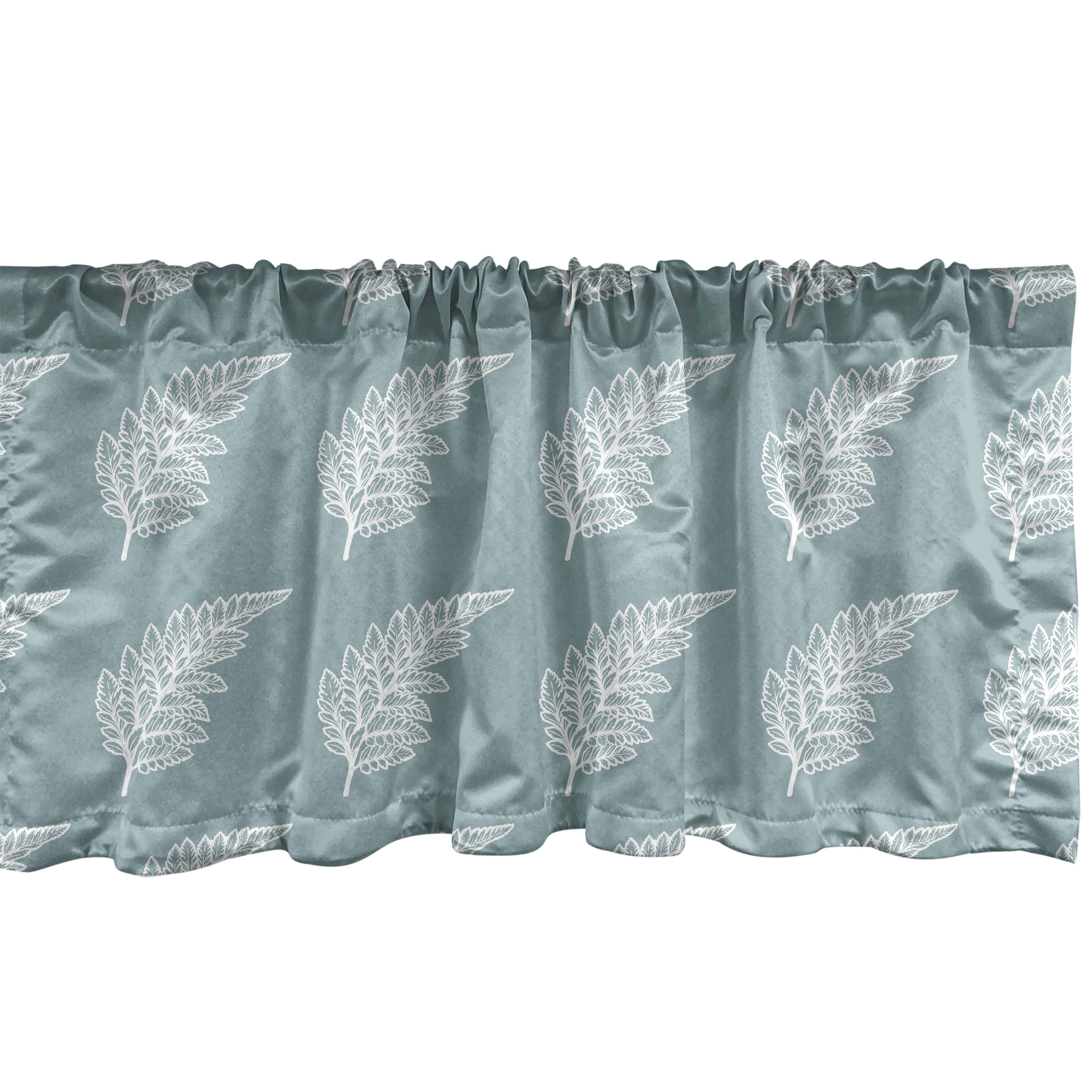 Ambesonne Leafy Window Valance, Pastel Monochrome Design Detailed ...