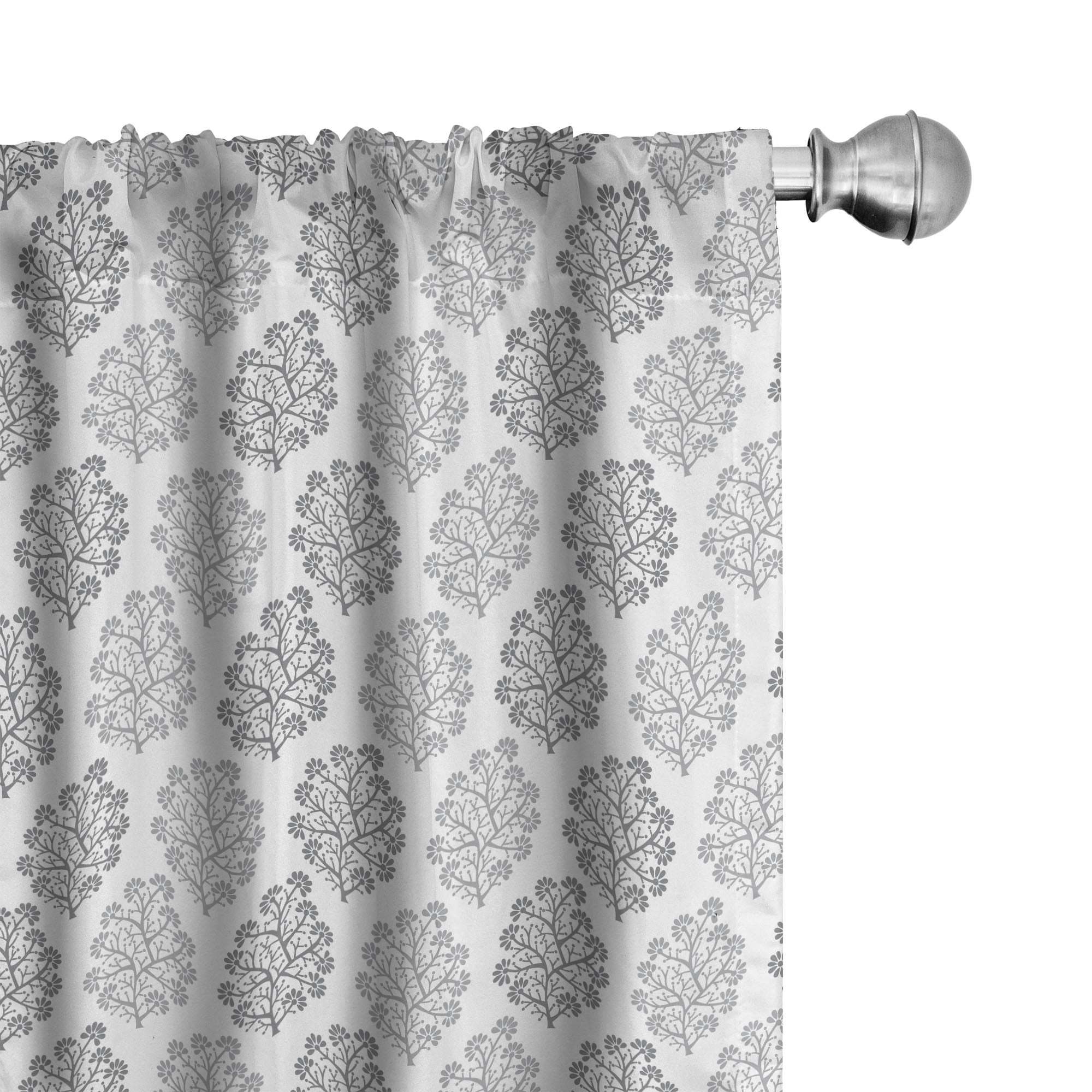 Ambesonne Leaves Curtains, Greyscale Foliage Design, Pair of 28"x84 ...