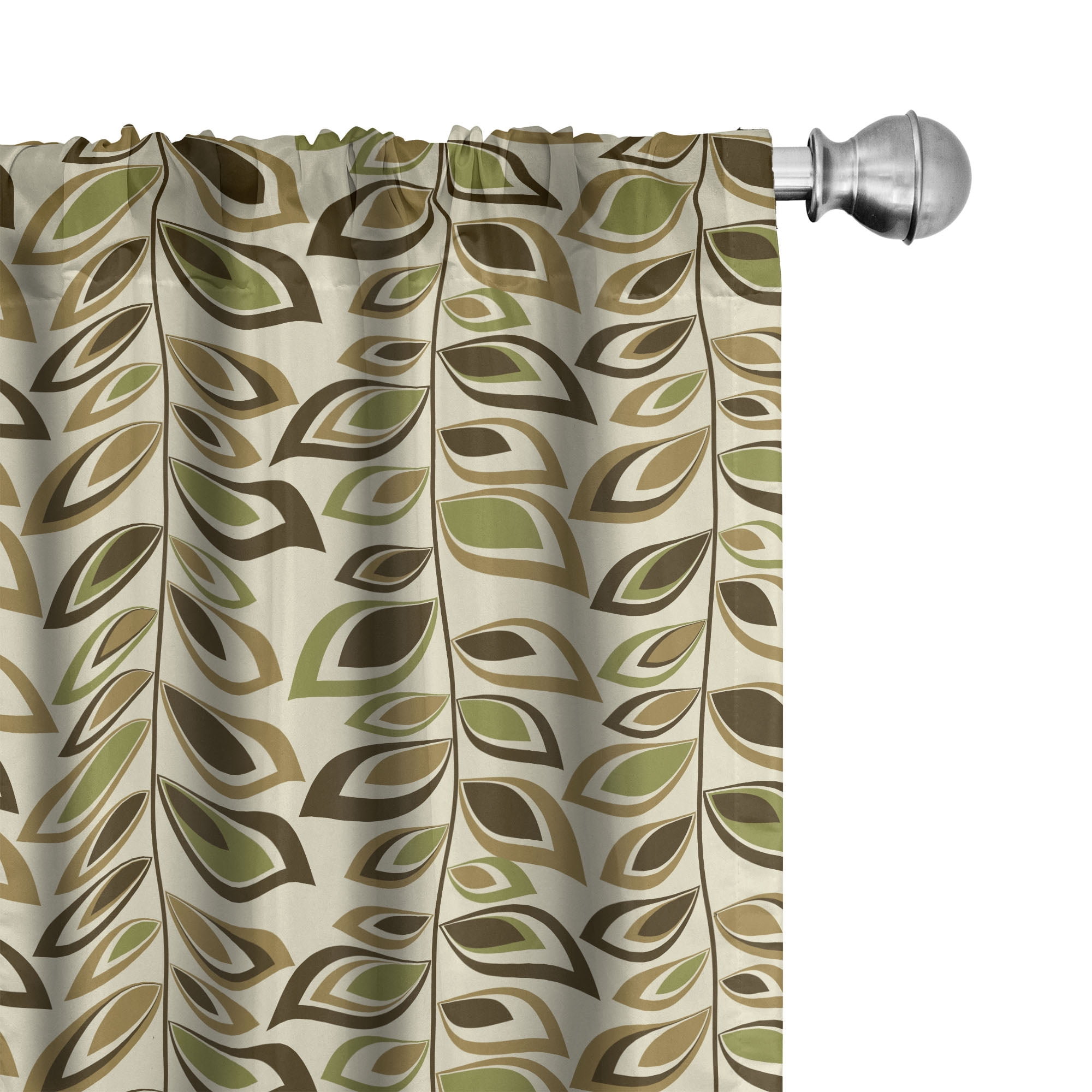 Ambesonne Leaves Curtains, Retro Autumn Season Foliage, Pair of 28"x95 ...