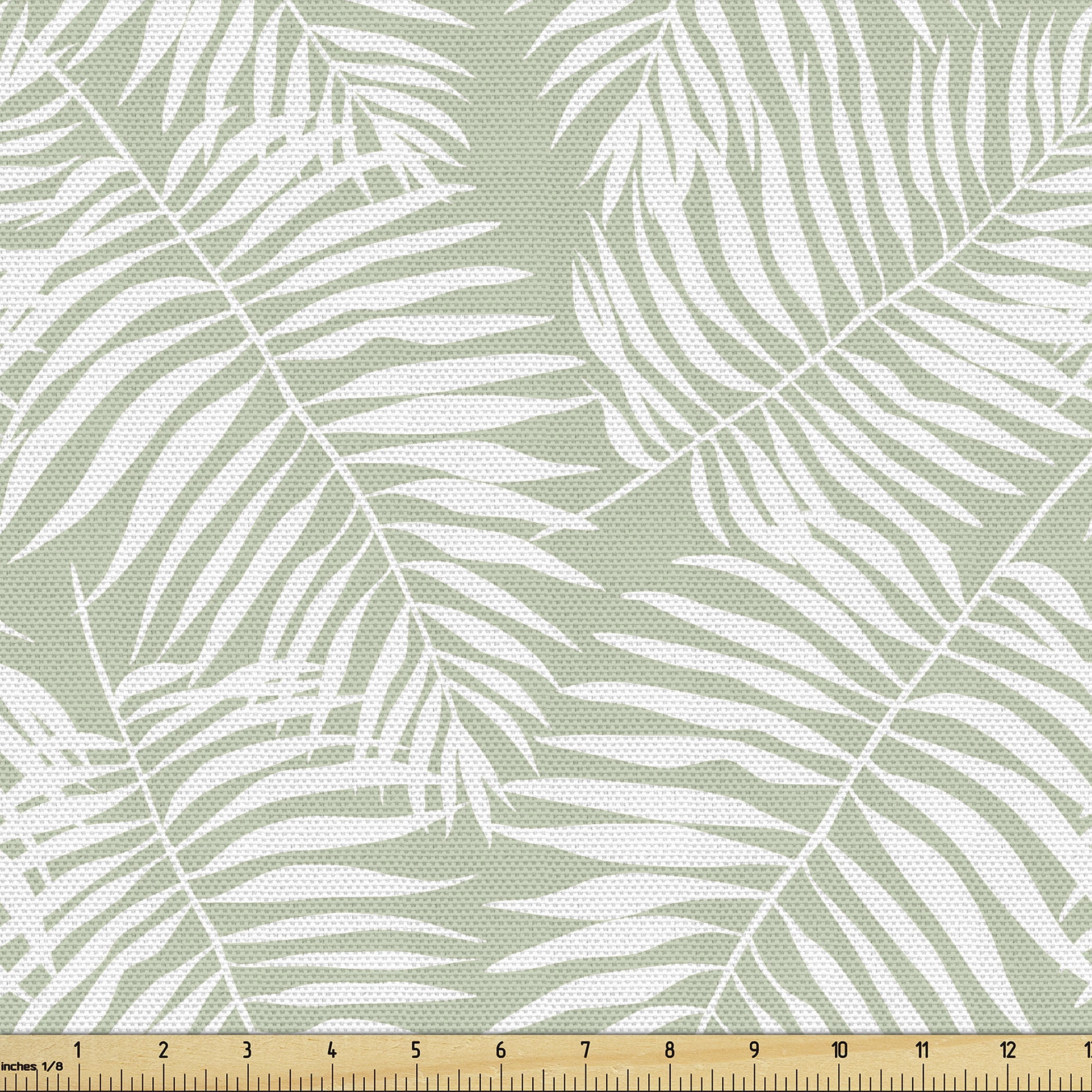 Ambesonne Leaves Fabric by the Yard Upholstery, Green Aloha Leaf ...