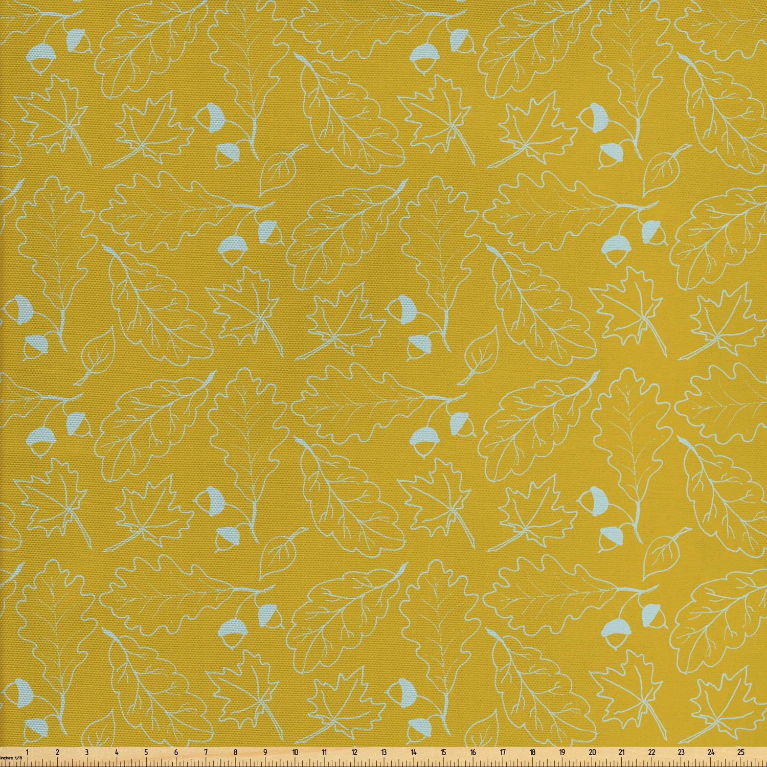 Ambesonne Leaves Fabric by the Yard Upholstery, Oak Leaf Ahorn Trees ...