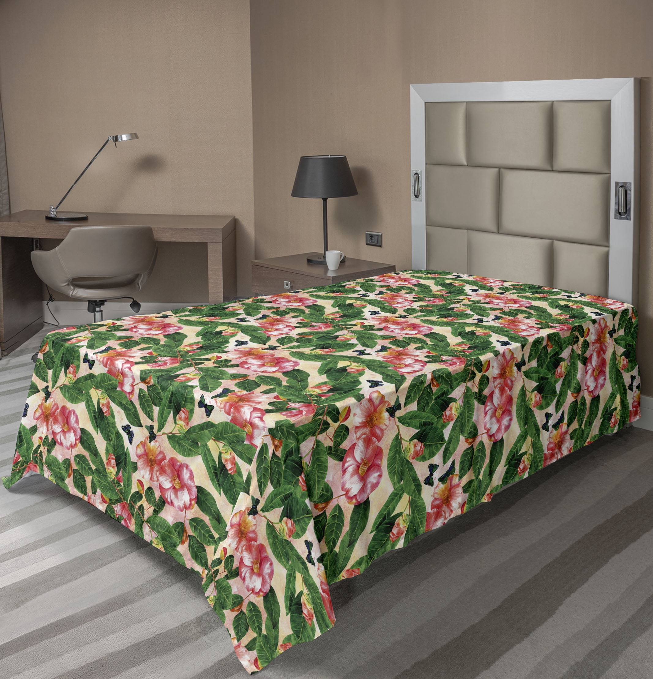 Ambesonne Leaves Greenery Flat Bedding Sheet Soft Top Sheet, Garden ...