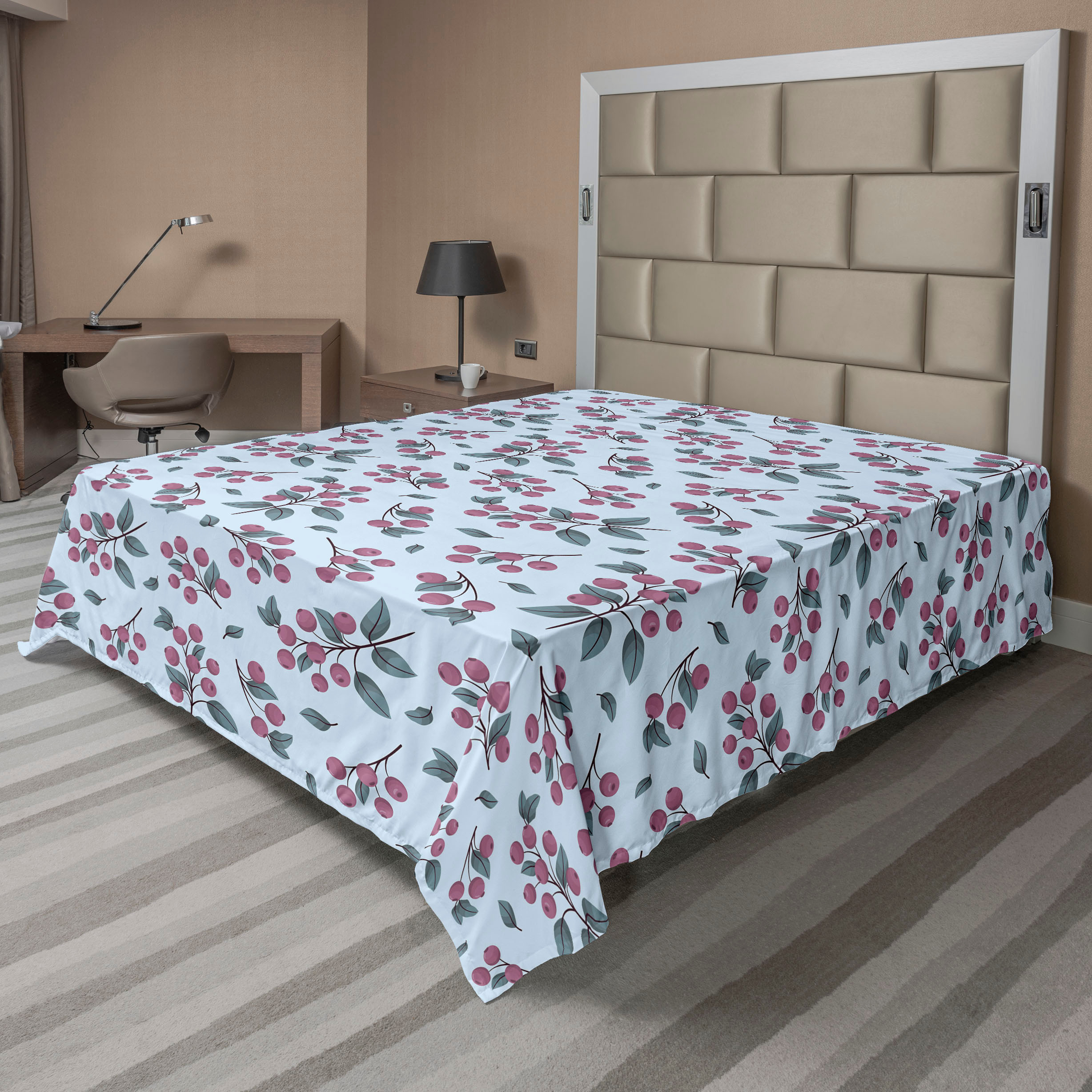 Ambesonne Leaves Greenery Flat Bedding Sheet Soft Top Sheet, Tropical ...