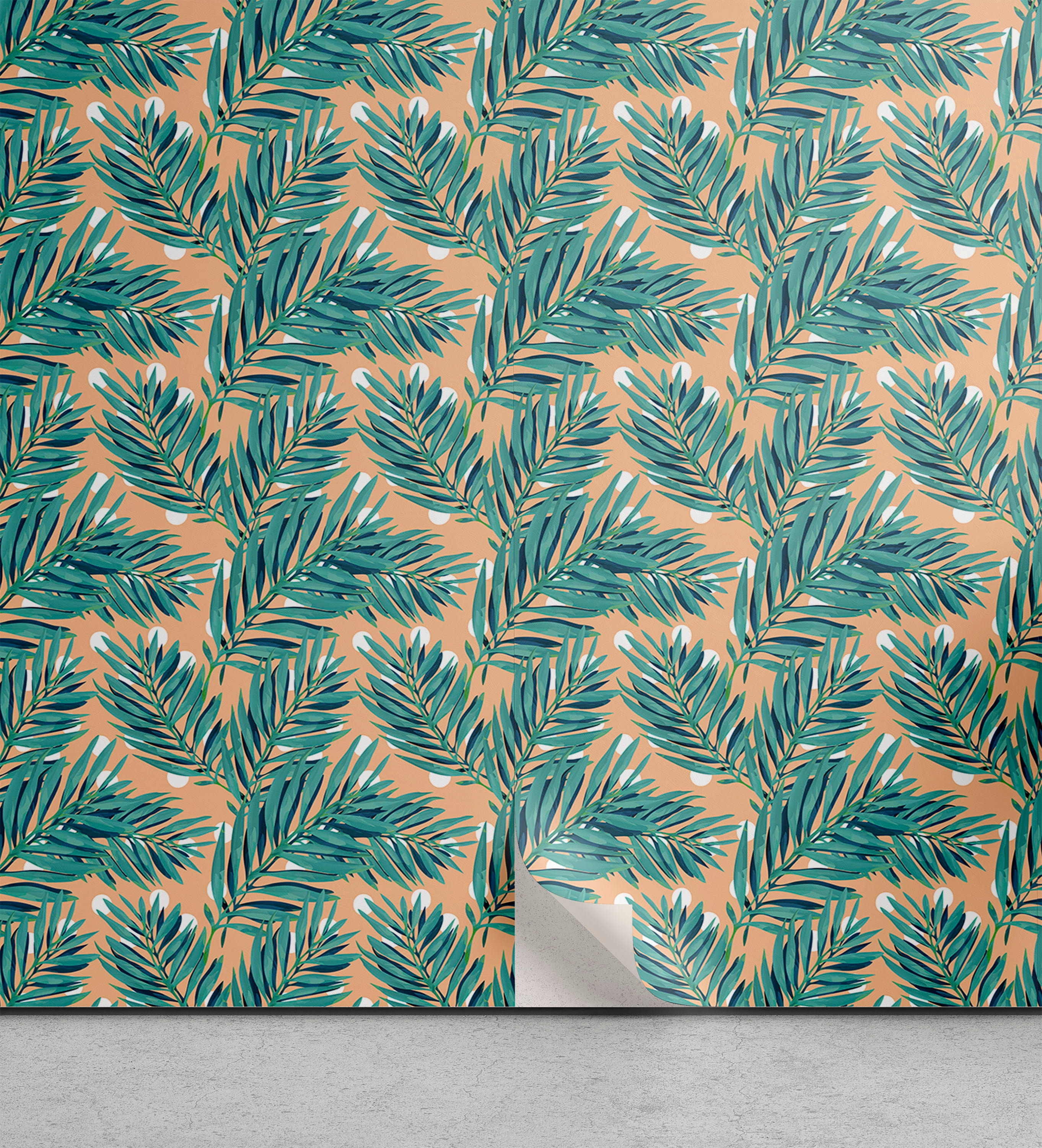 Ambesonne Leaves Greenery Peel & Stick Wallpaper for Home, Art Leafy ...