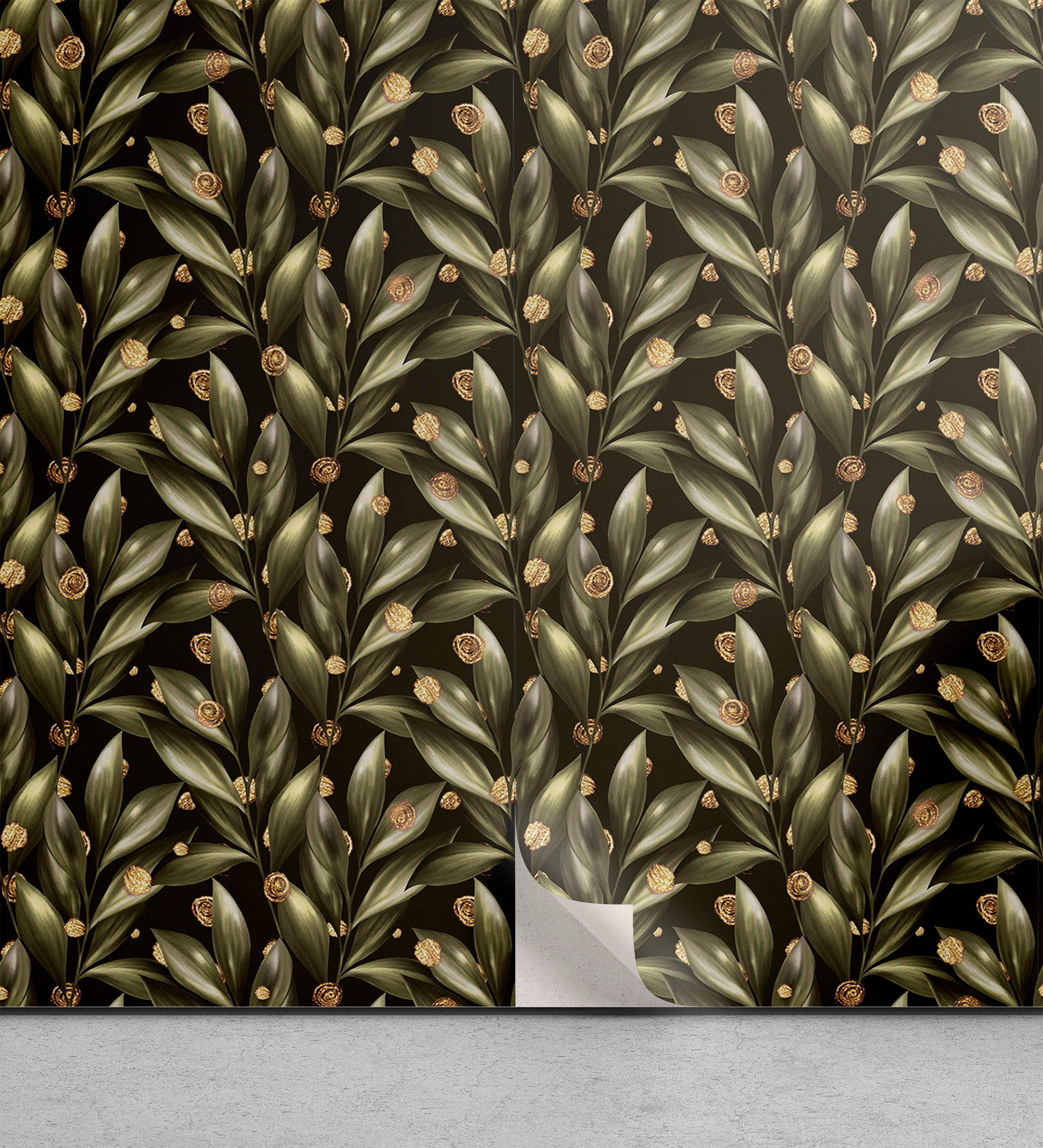 Ambesonne Leaves Greenery Peel & Stick Wallpaper for Home, Art Realist ...