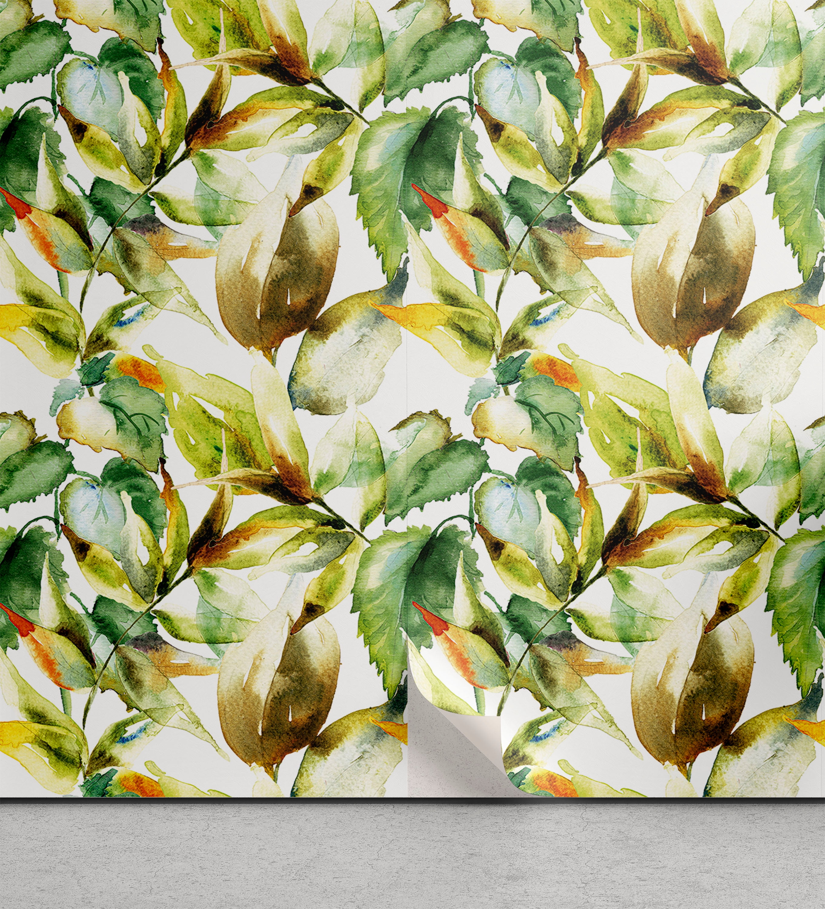 Ambesonne Leaves Greenery Peel & Stick Wallpaper for Home, Botanical ...