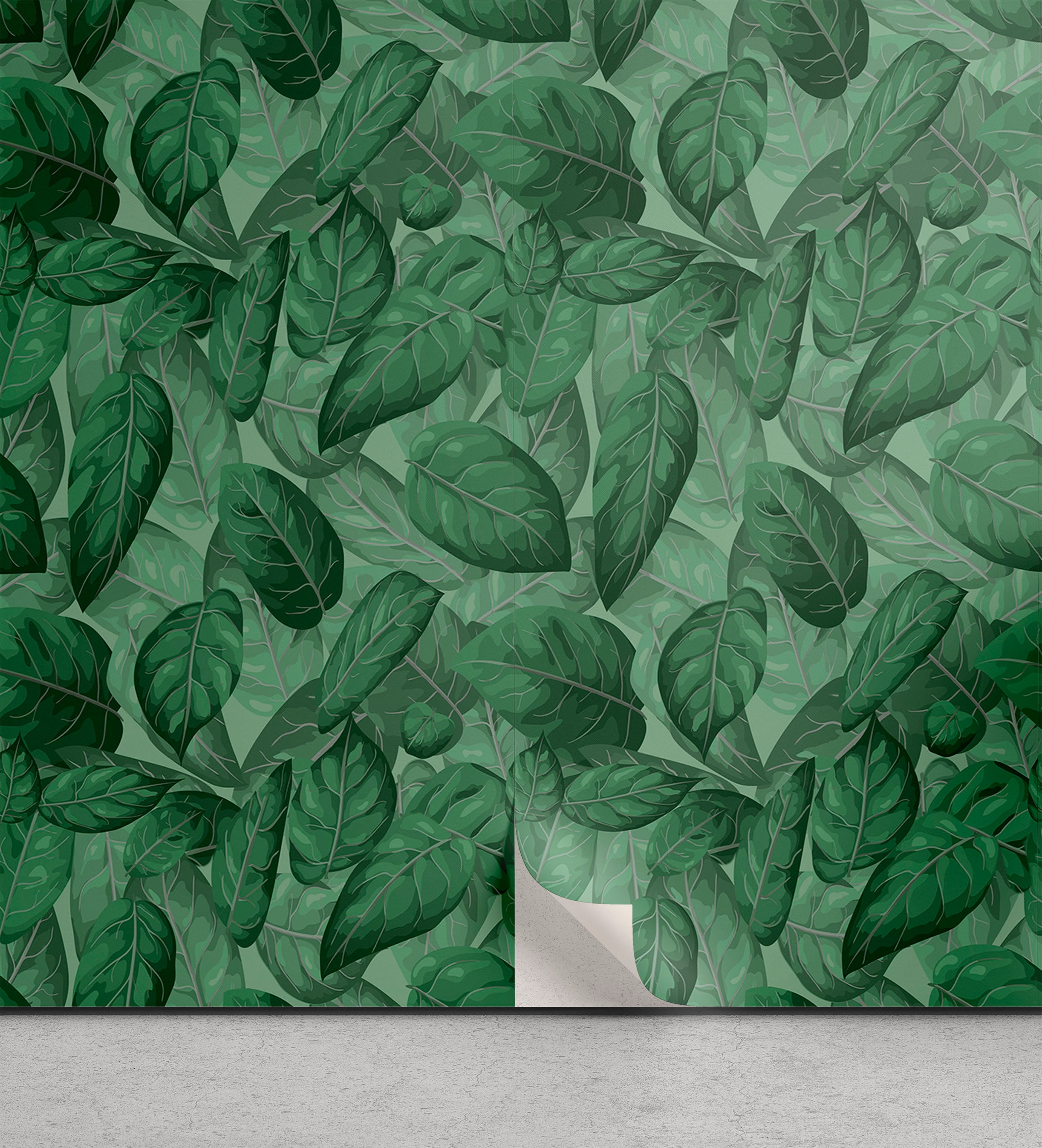 Ambesonne Leaves Greenery Peel & Stick Wallpaper for Home, Botany ...