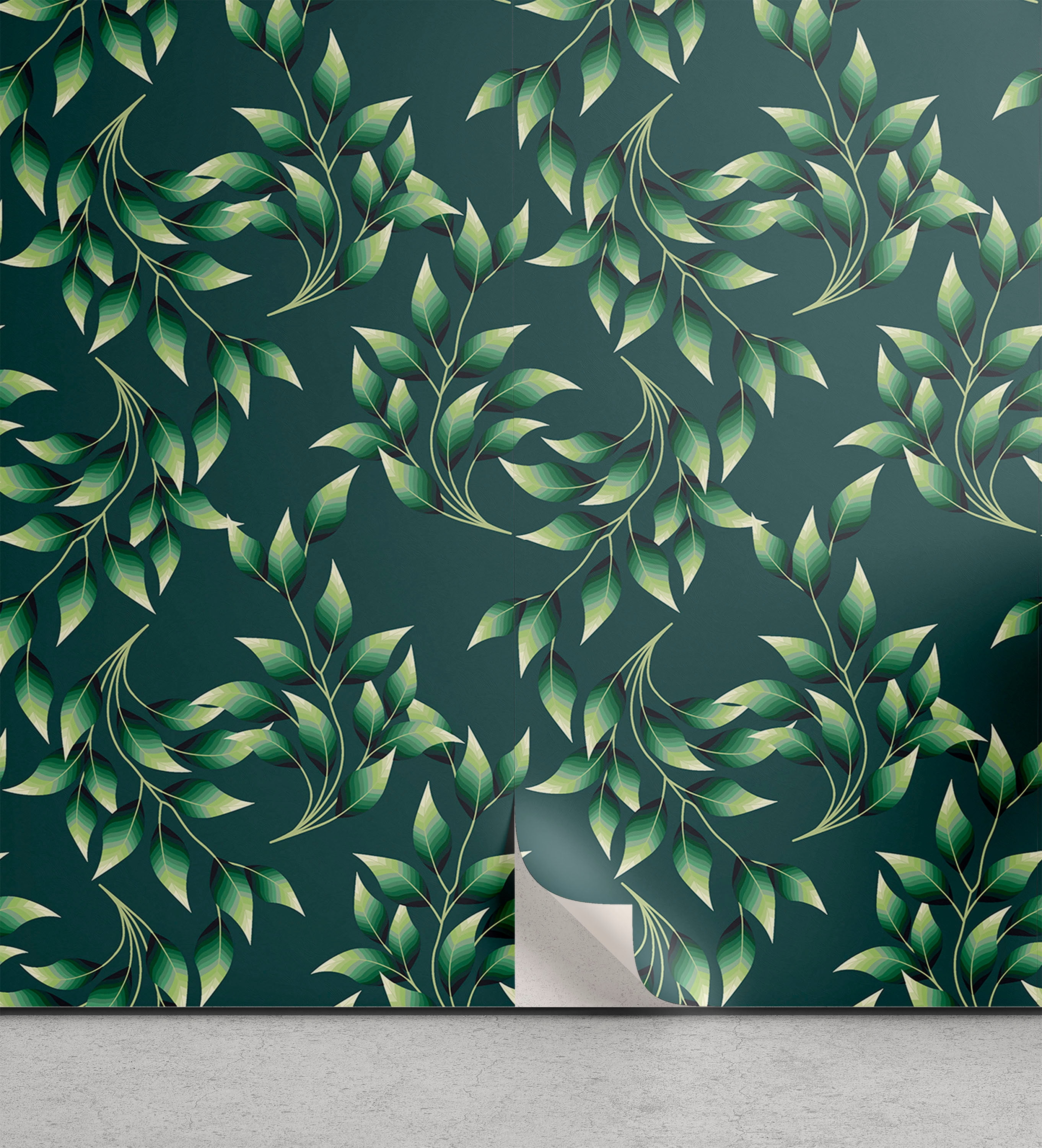 Ambesonne Leaves Greenery Peel & Stick Wallpaper for Home, Tropical ...