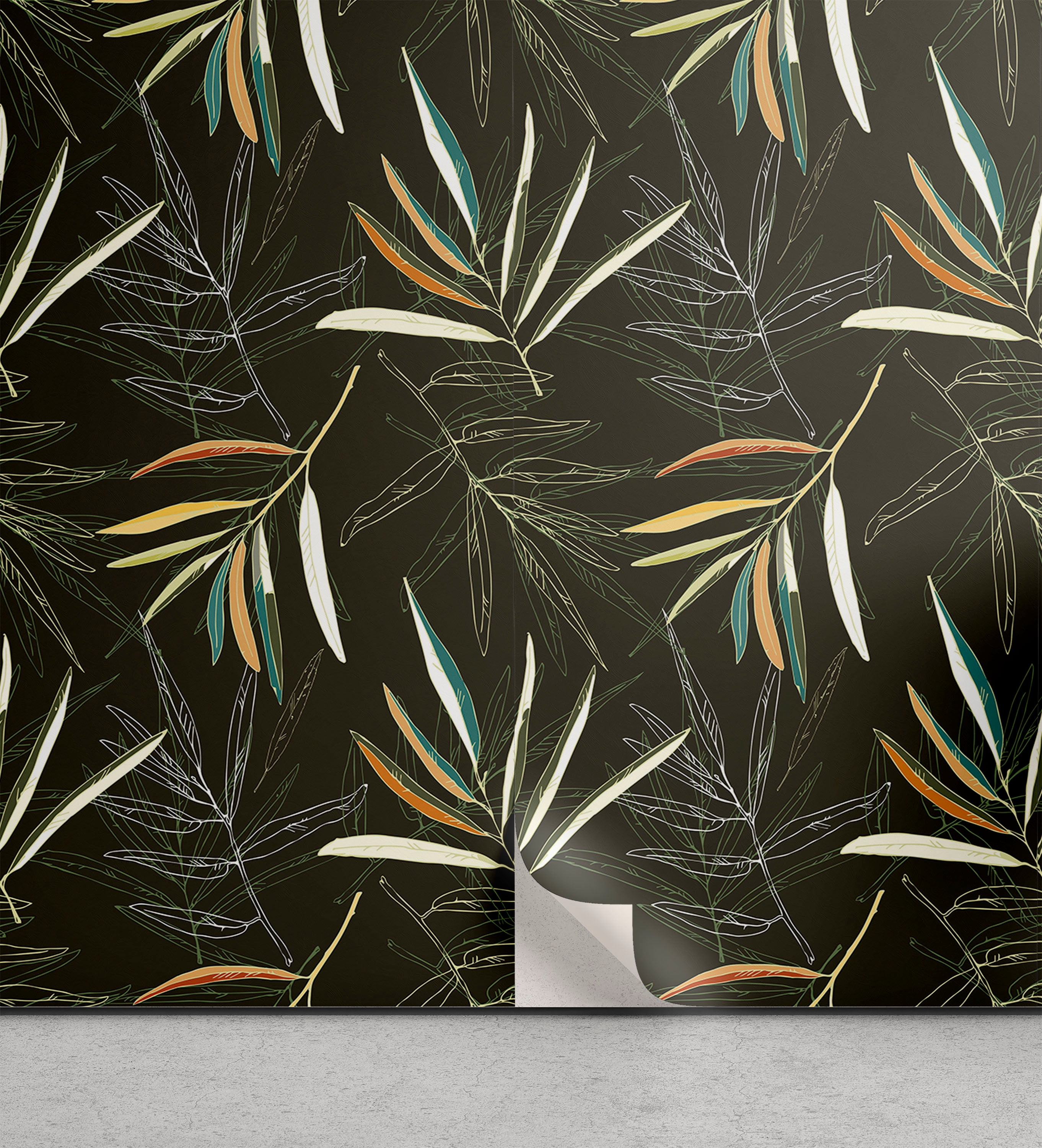 Ambesonne Leaves Peel & Stick Wallpaper for Home, Modern Simplistic ...