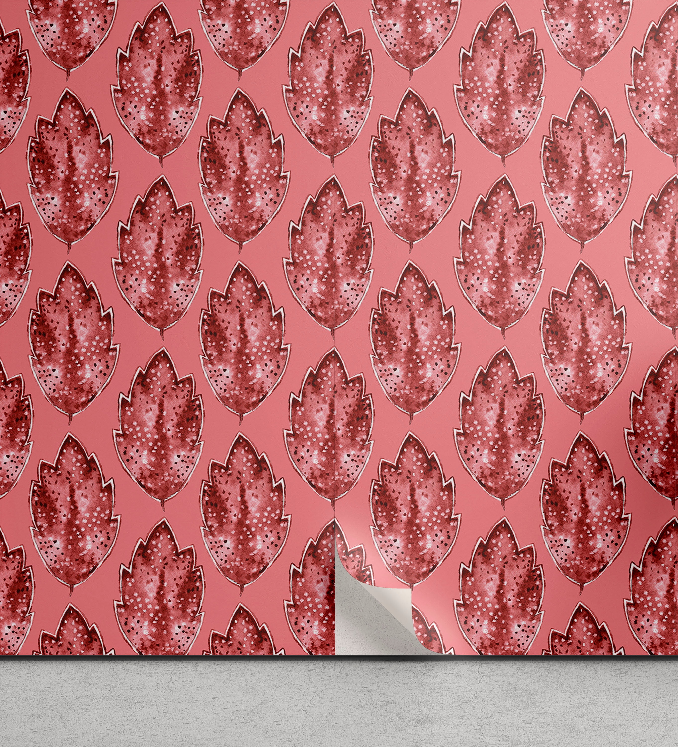 Ambesonne Leaves Peel & Stick Wallpaper for Home, Pink Palette in Leaf ...