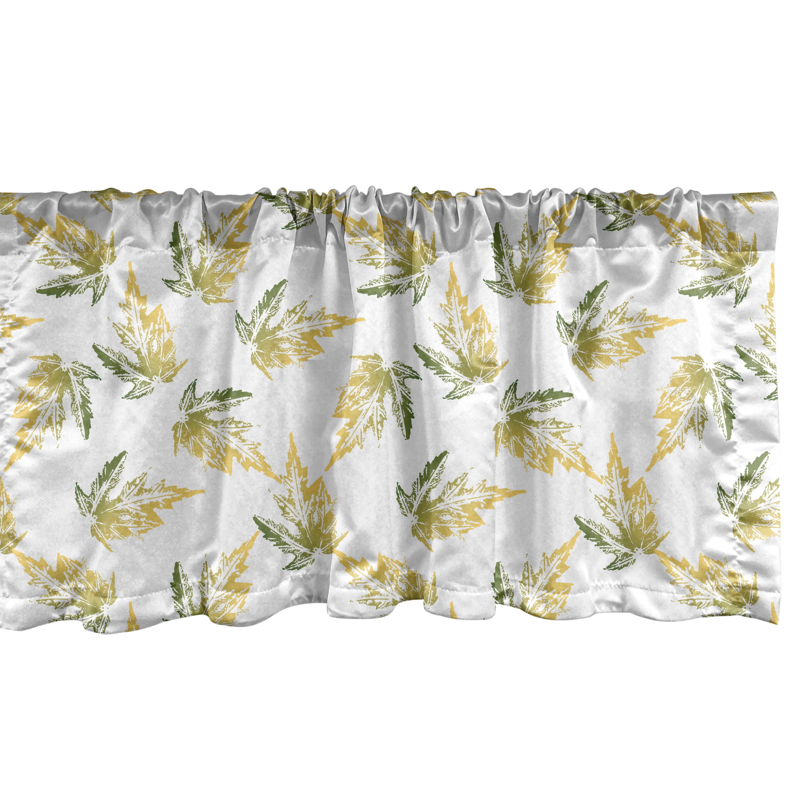 Ambesonne Leaves Window Valance, Floating Autumn Botany Grunge ...