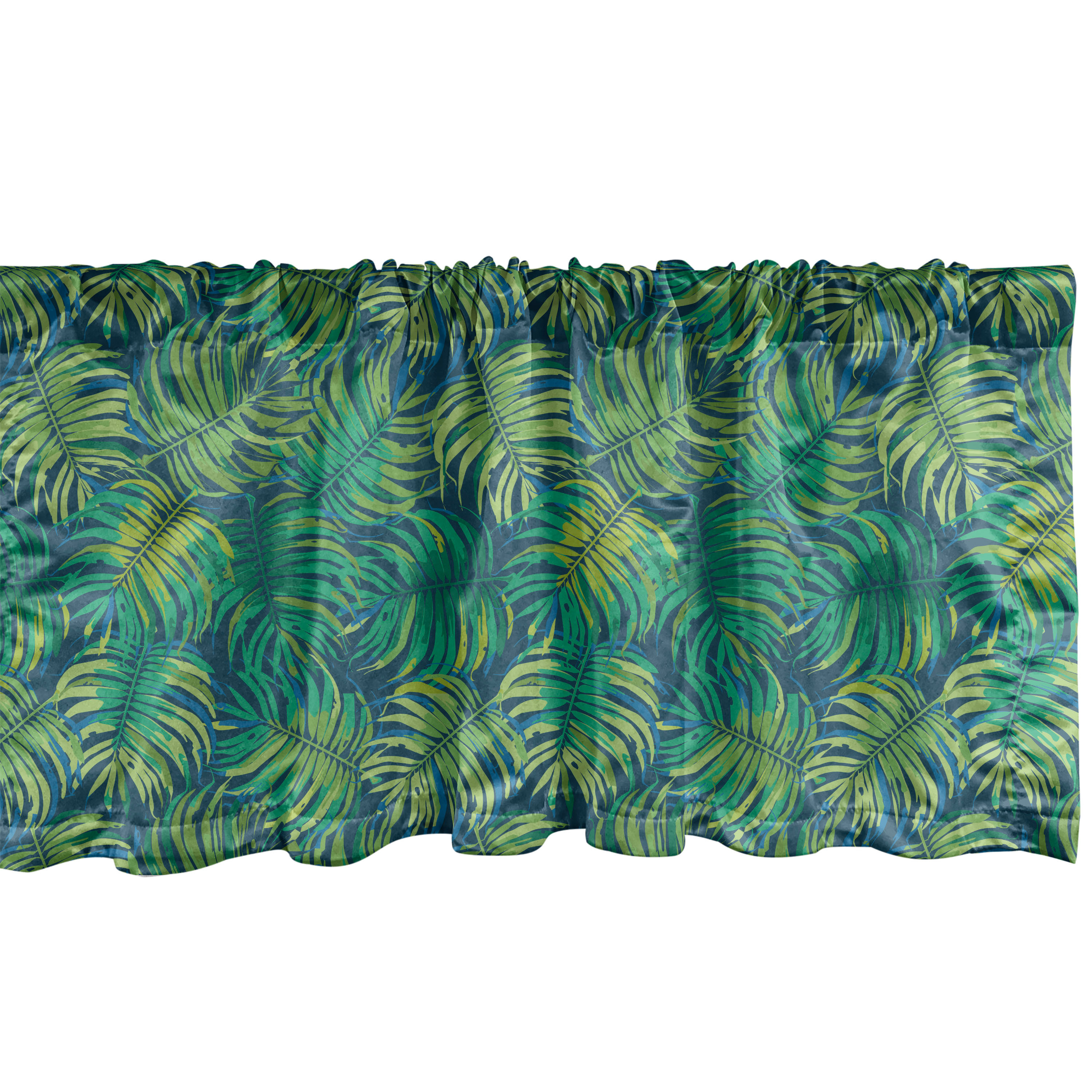 Ambesonne Leaves Window Valance, Hawaiian Tropical Foliage, 54" X 12 ...