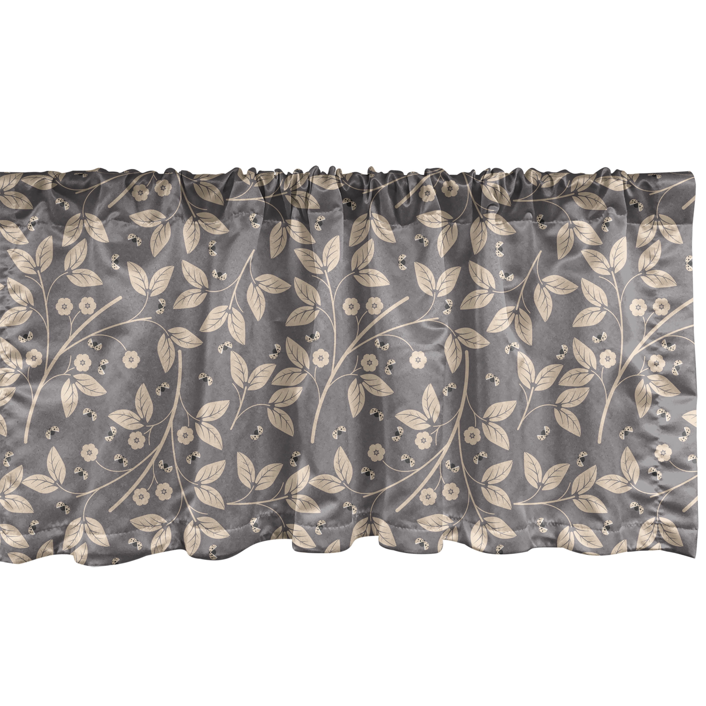 Ambesonne Leaves Window Valance, Ornamental Nature Design, 54" X 18 ...
