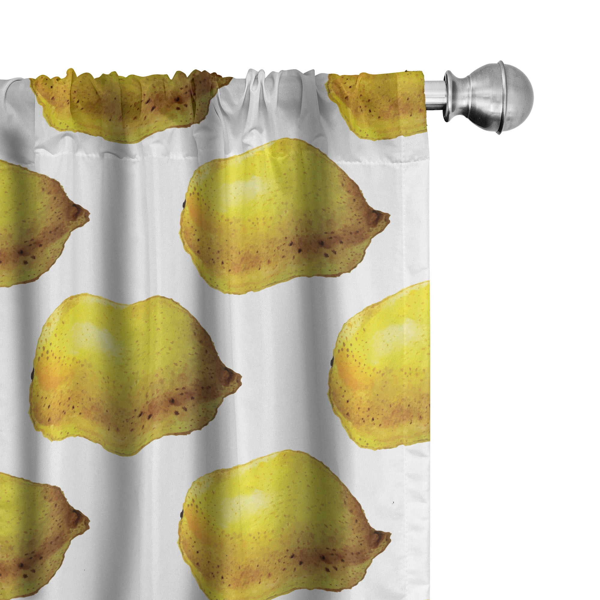 Ambesonne Lemon Window Curtains, Watercolor Painting Fruit Art, Each 28 ...