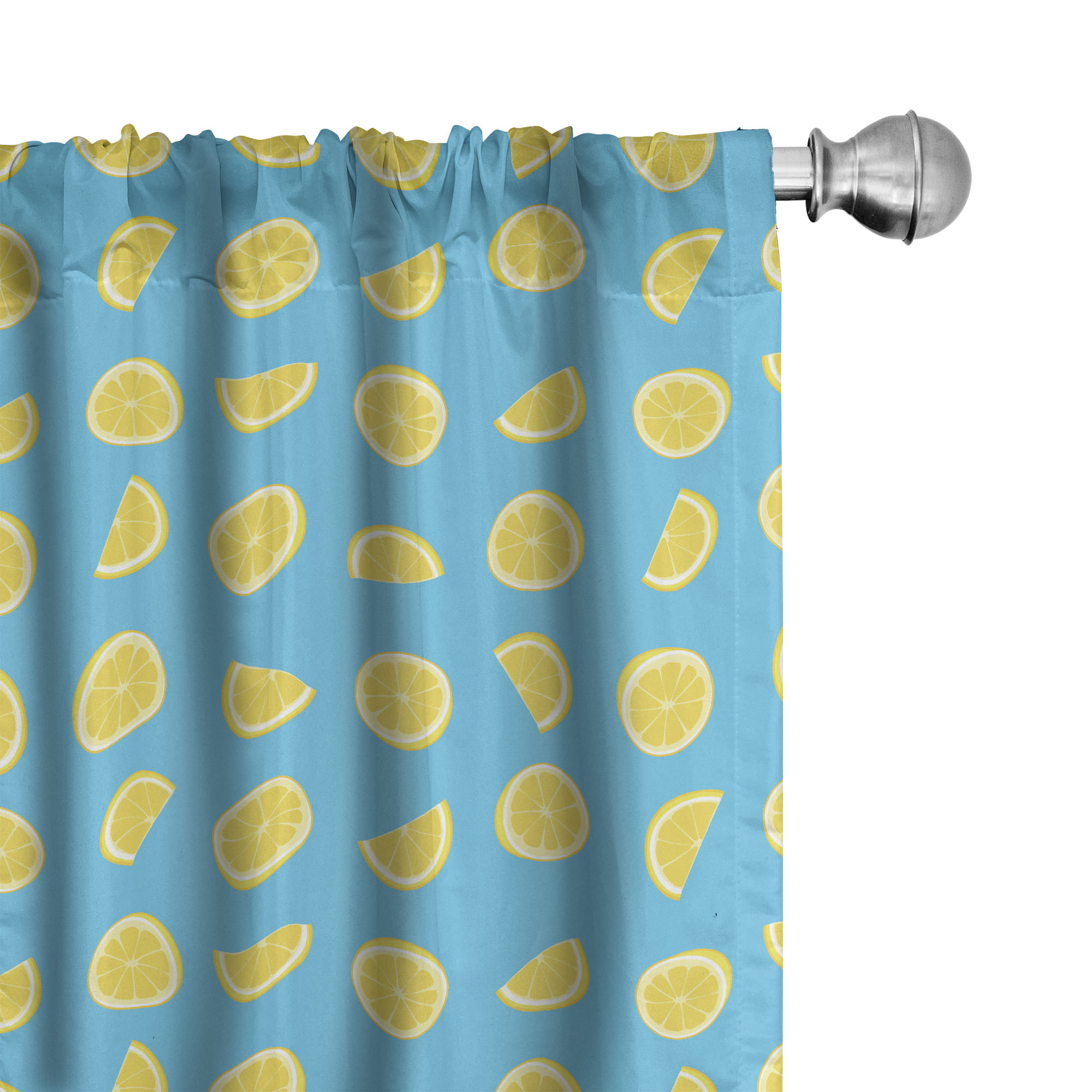Ambesonne Lemon Curtains, Slices Summer Sun, Pair of 28"x95", Sky Blue ...