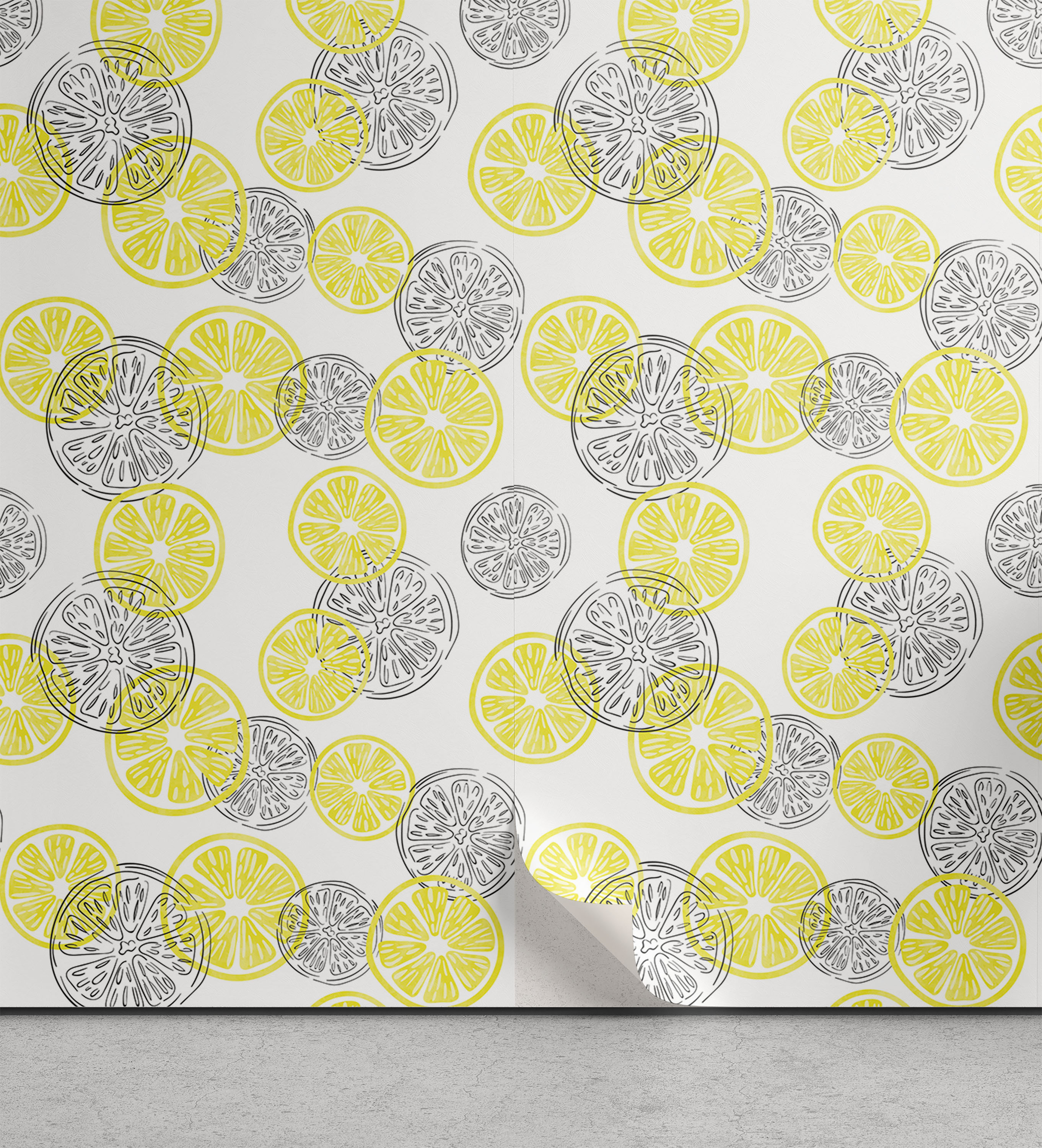 Ambesonne Lemon Wallpaper, Peel & Stick, Fresh Organic Sour Slices, 13 ...