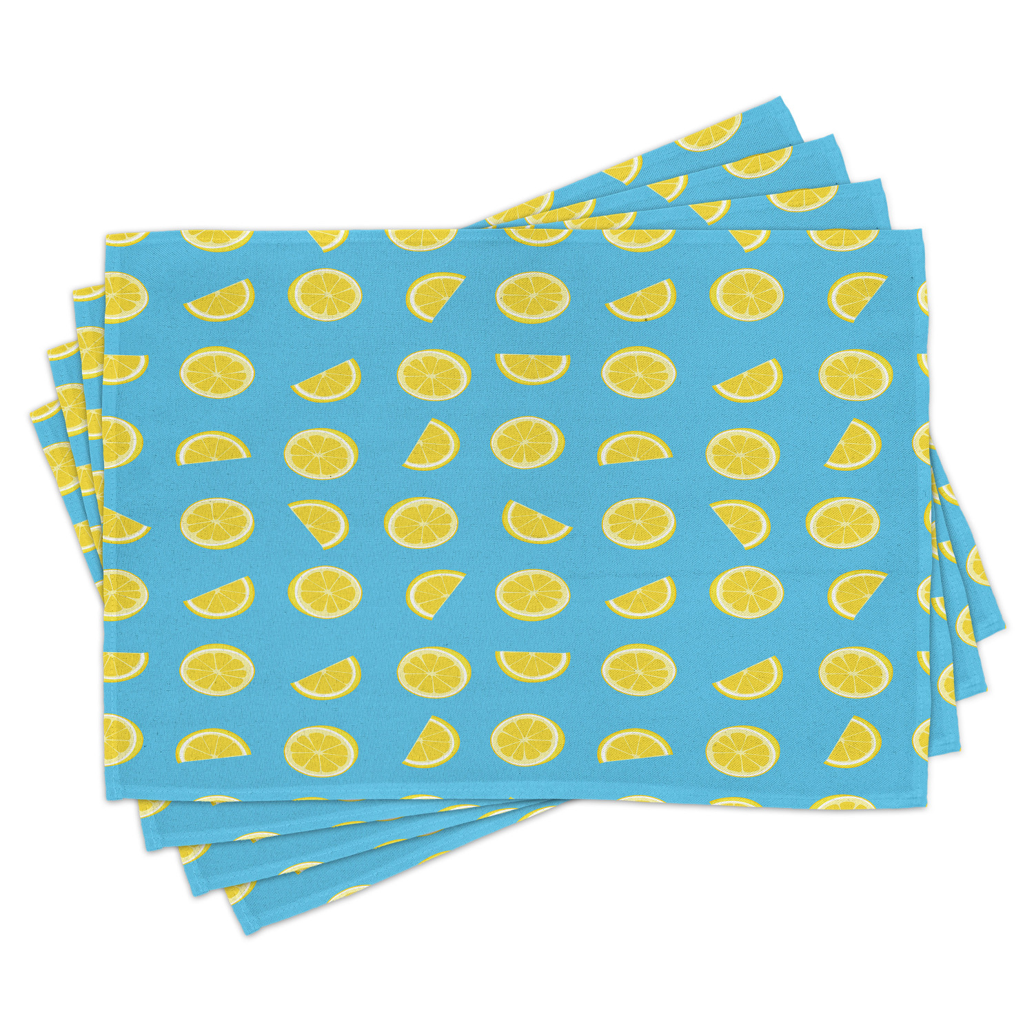 Ambesonne Lemon Place Mats Set of 4, Slices Summer Sun, Standard Size ...