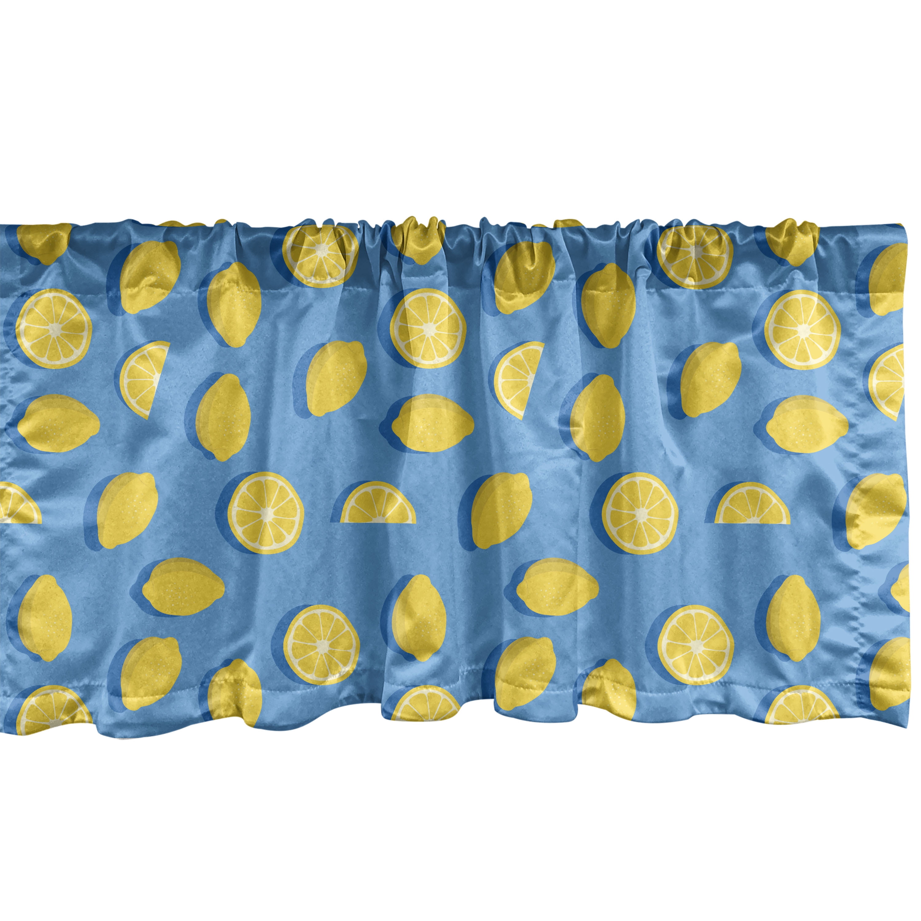 Ambesonne Lemon Window Valance, Summer Theme Energetic Fruit, 54" X 18 ...