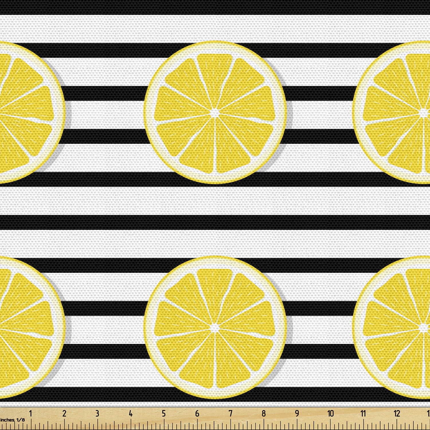 Ambesonne Lemons Fabric by the Yard Upholstery, Citrus Fruits in Slices ...