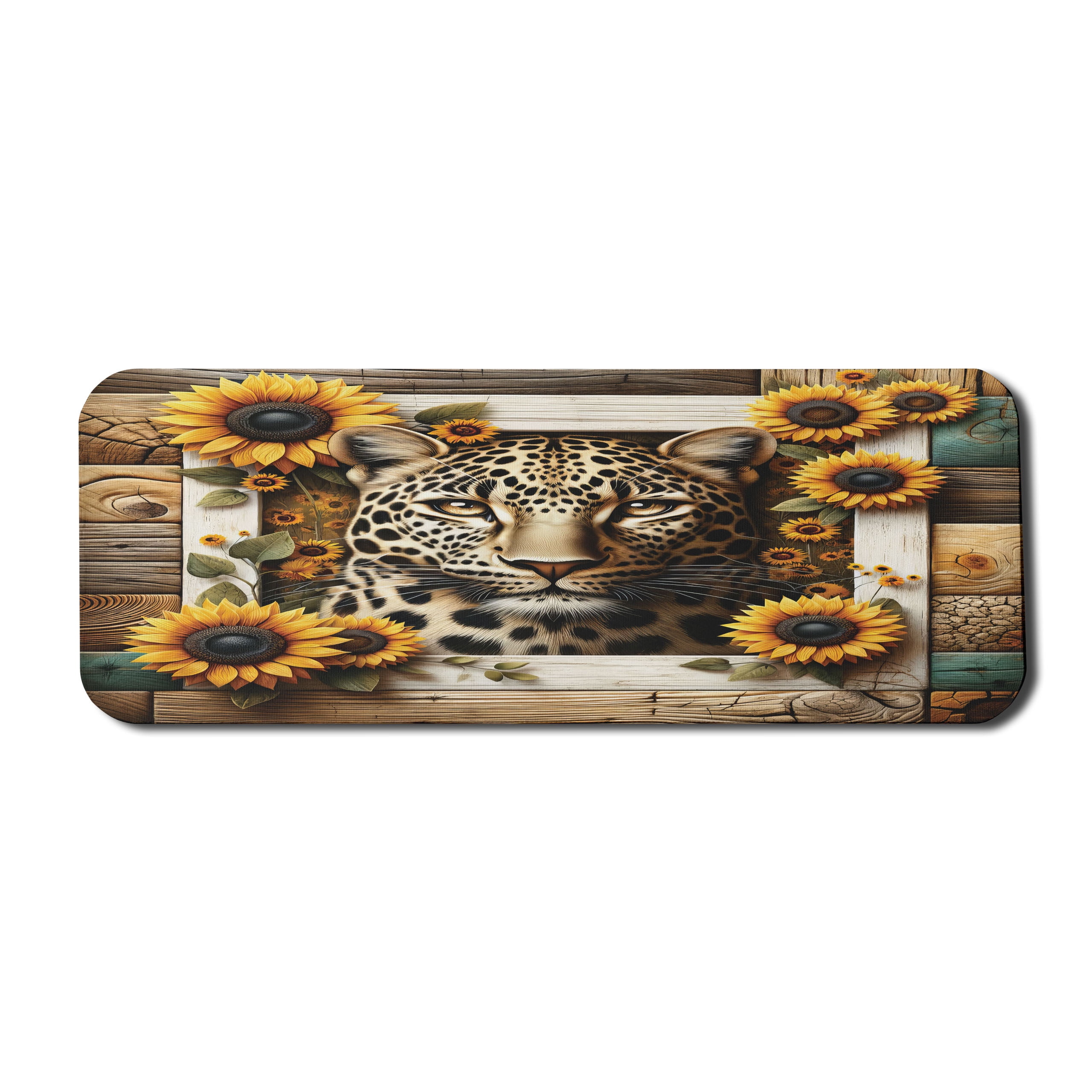 Ambesonne Leopard Computer Mouse Pad, Farmhouse Sunflowers Rustic, 31 ...