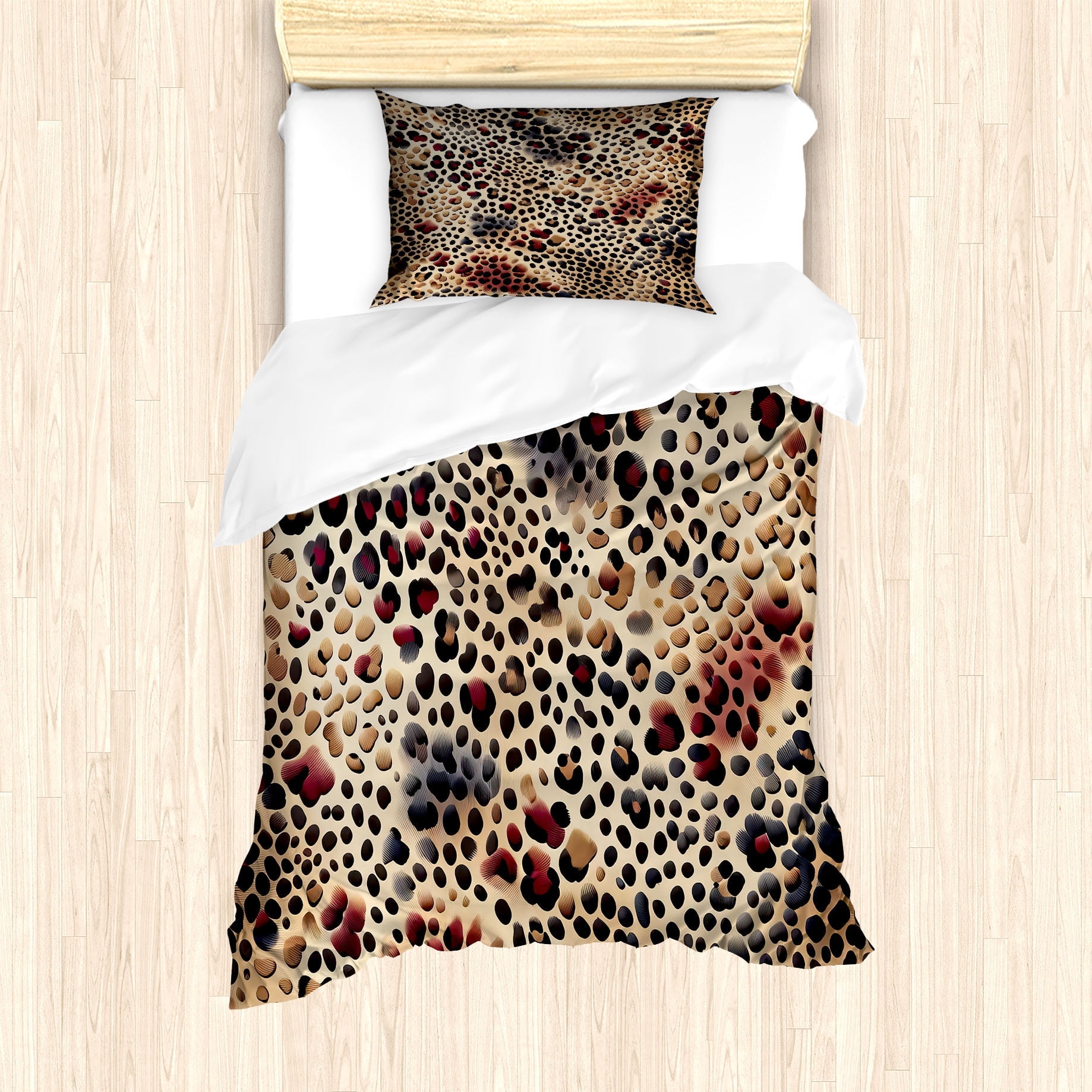 Ambesonne Leopard Duvet Cover Set, Pattern with Heavy Details, Twin ...