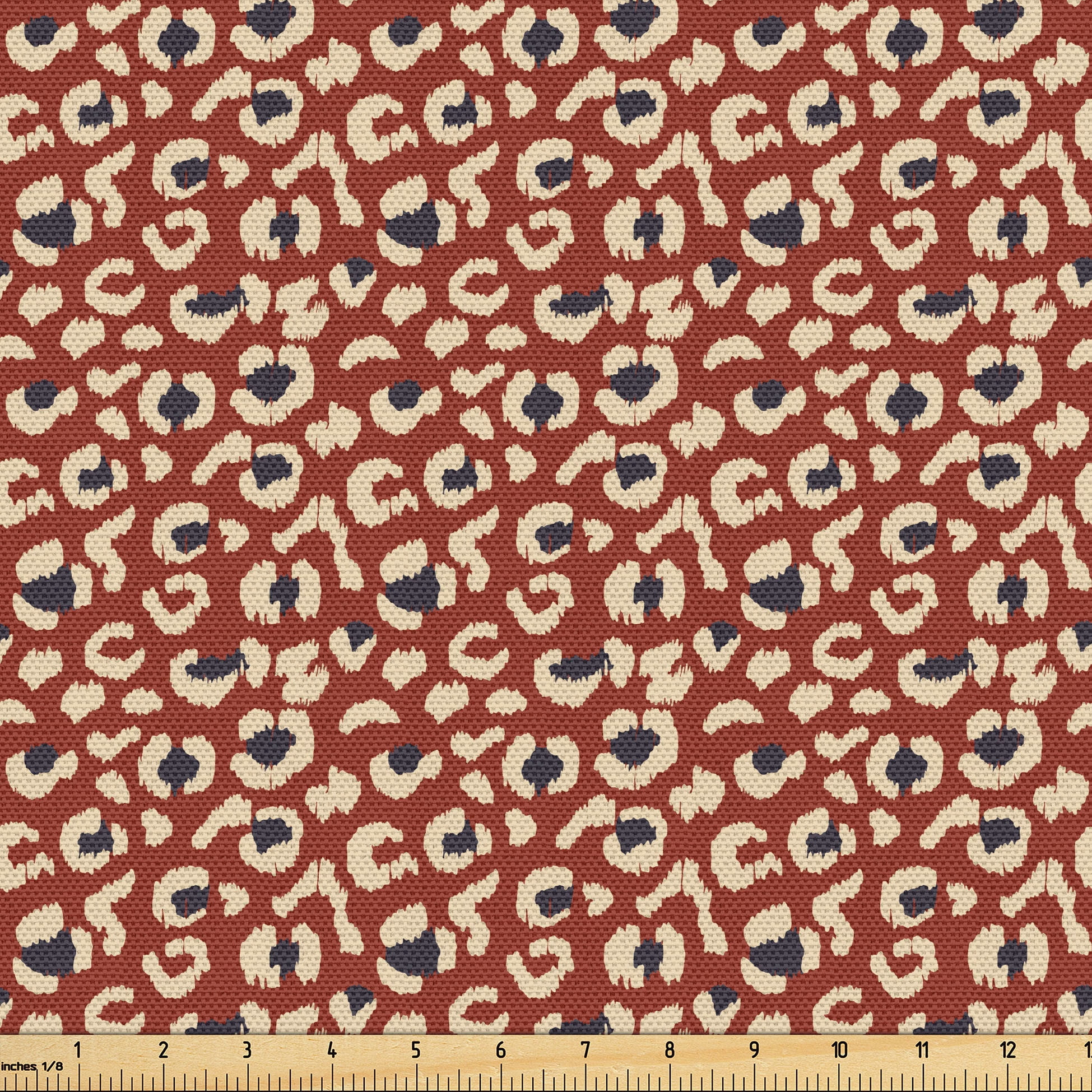 Ambesonne Leopard Fabric by the Yard Upholstery, Geometric Animal Print ...