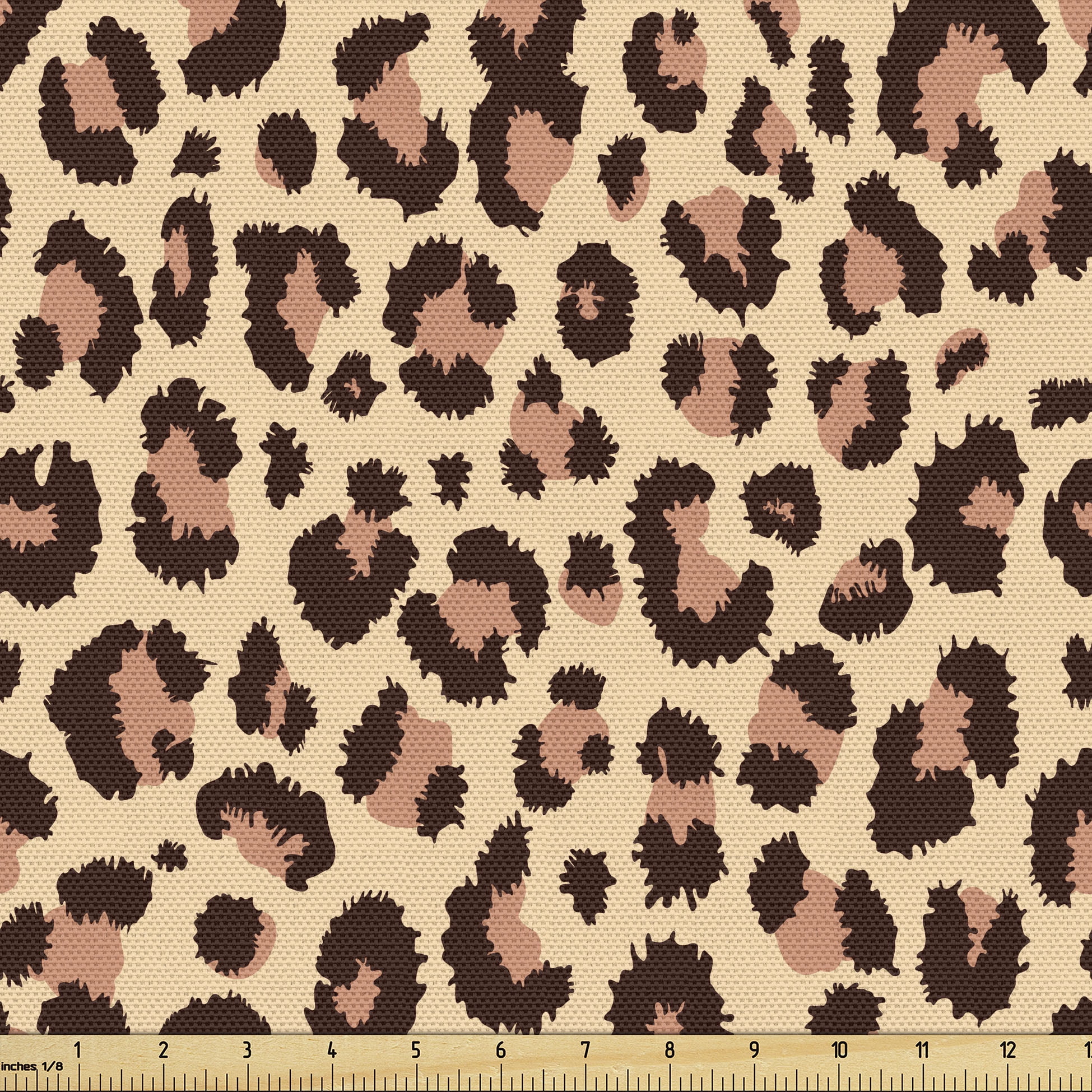 Ambesonne Leopard Fabric by the Yard Upholstery, Wild Animal Print ...