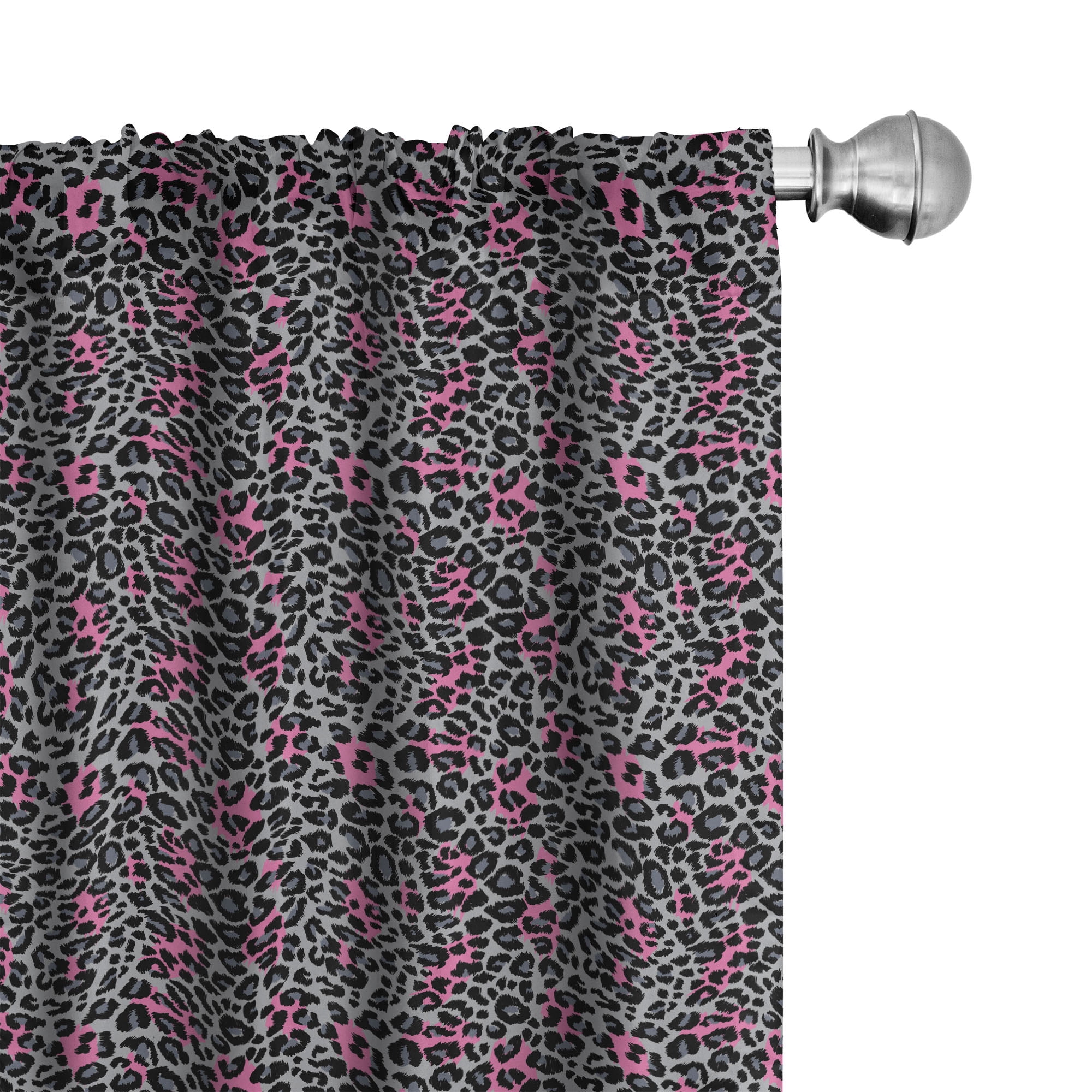 Ambesonne Leopard Print Curtains, Cheetah Panther Spots, Pair of 28"x95 ...