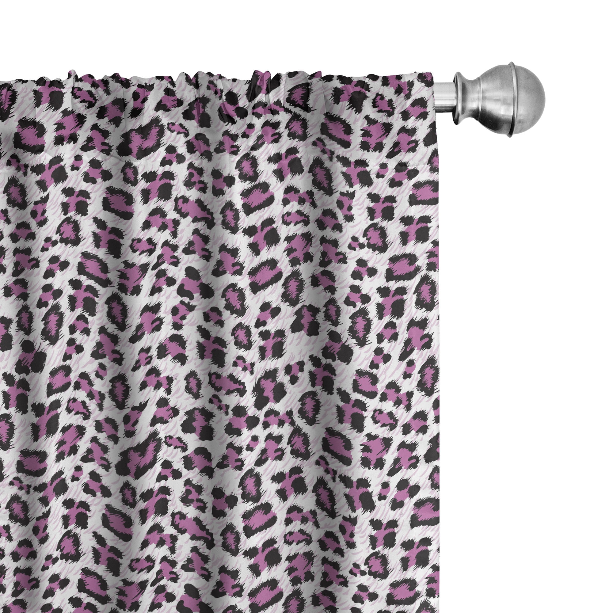 Ambesonne Leopard Print Curtains, Girly Pink Black, Pair of 28"x84 ...