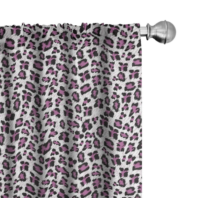 Ambesonne Leopard Print Curtains, Girly Pink Black, Pair of 28"x95 ...