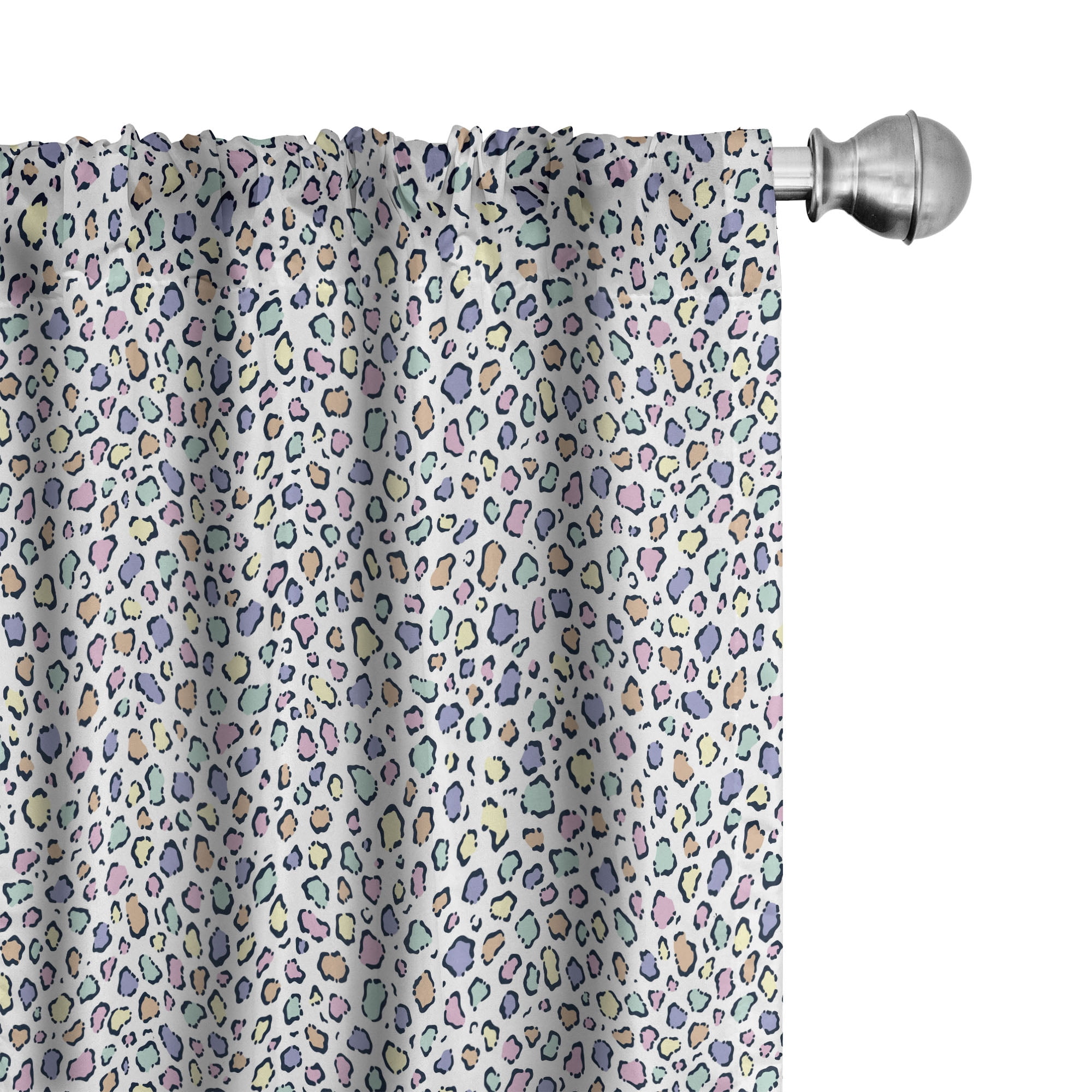 Ambesonne Leopard Print Curtains, Modern Animal Skin, Pair of 28"x95 ...