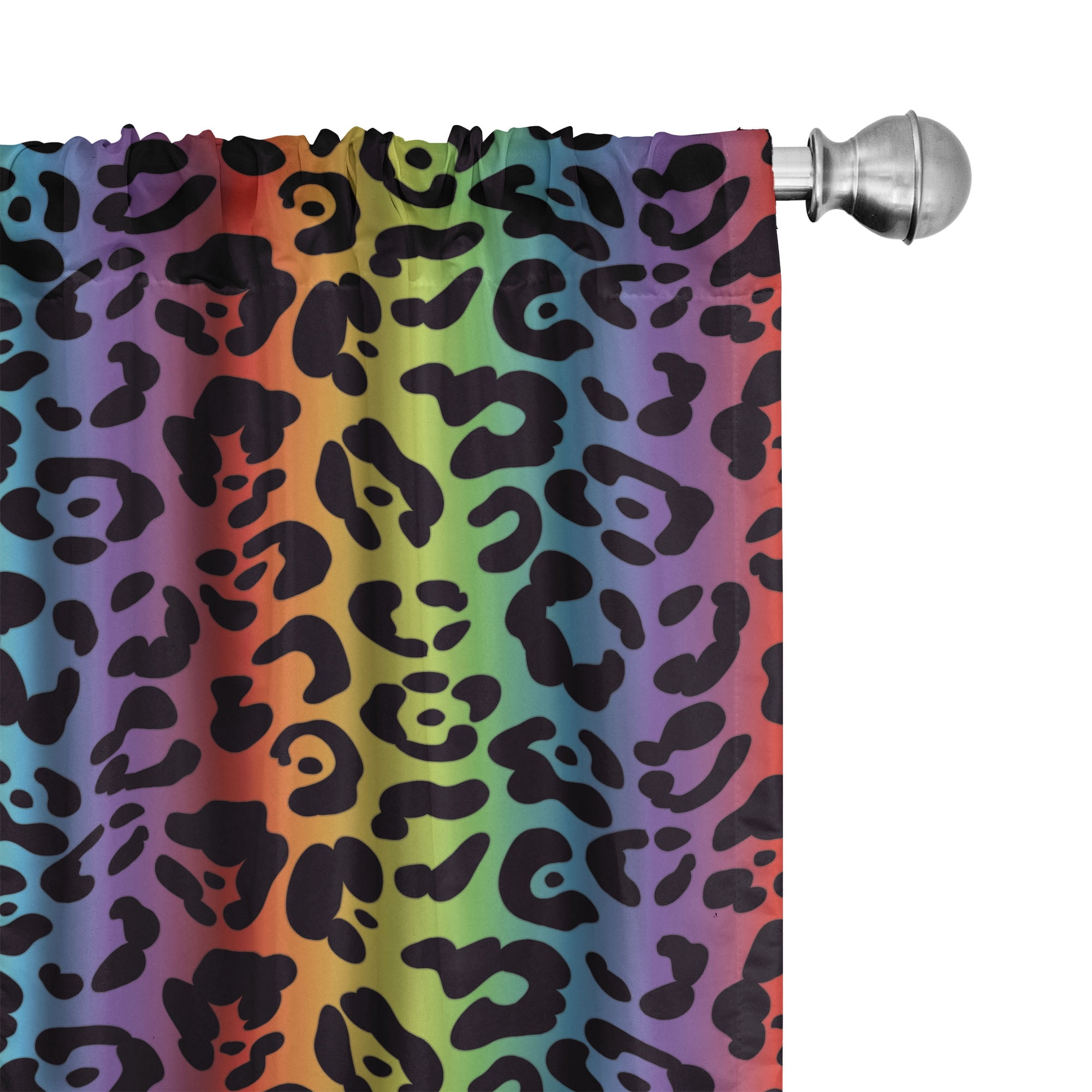 Ambesonne Leopard Print Curtains, Modernized Leo Skin, Pair of 28"x63 ...