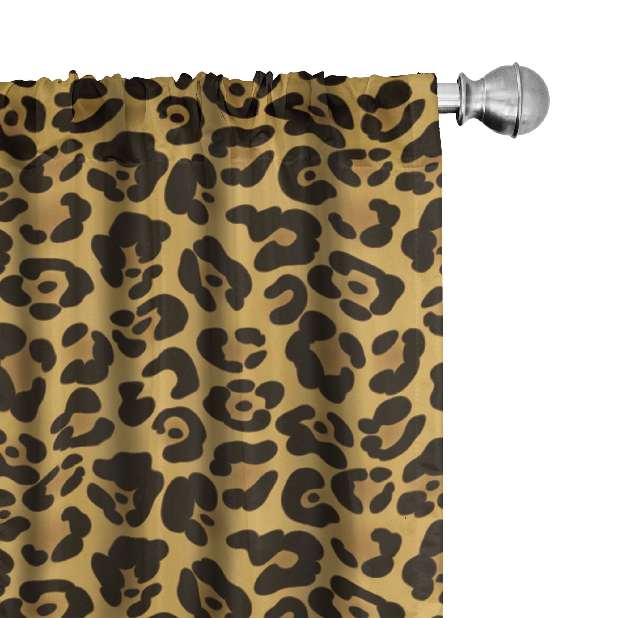 Ambesonne Leopard Print Curtains, Natural Animal Skin, Pair of 28"x95 ...