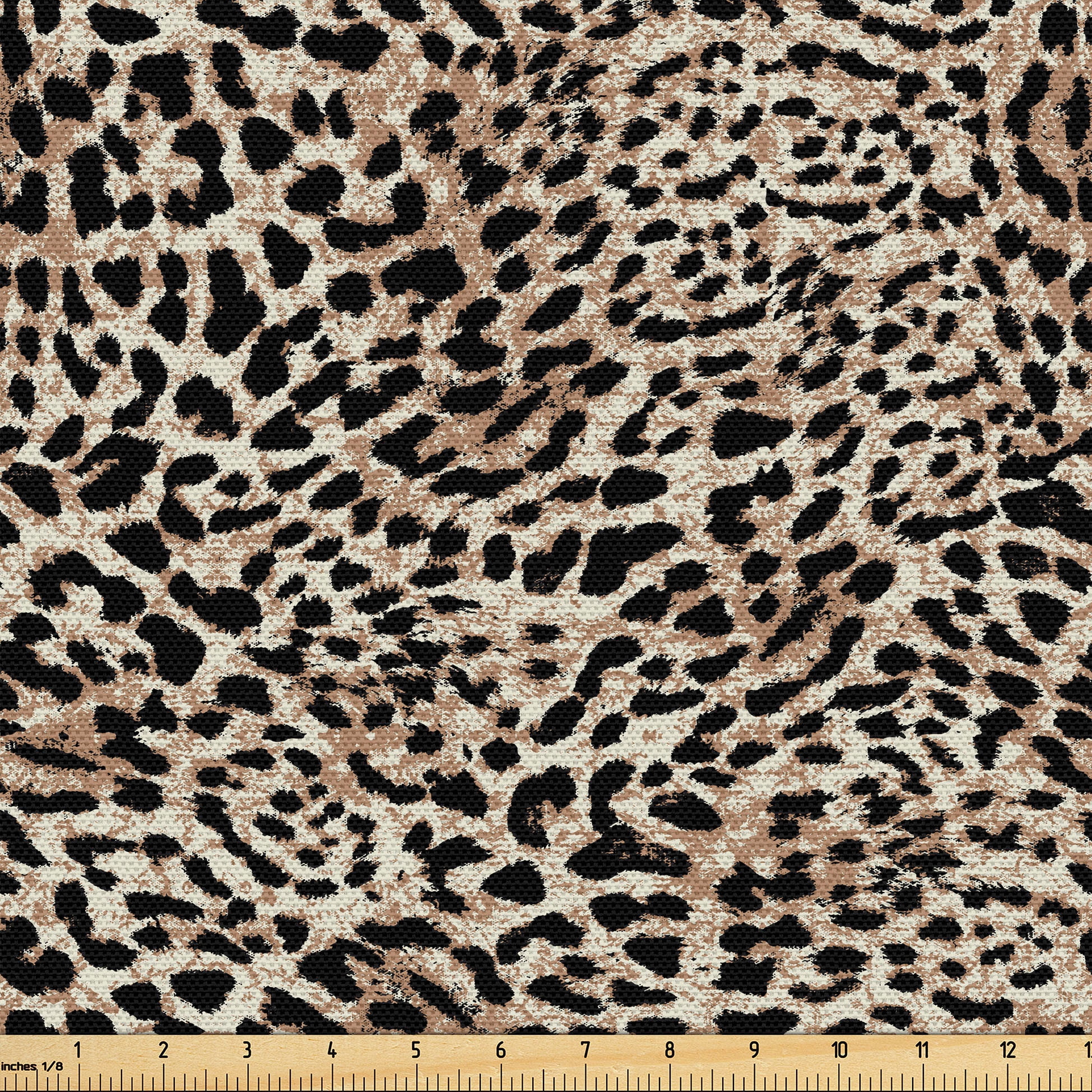 Ambesonne Leopard Print Fabric by the Yard Upholstery, Classic Wild Cat ...