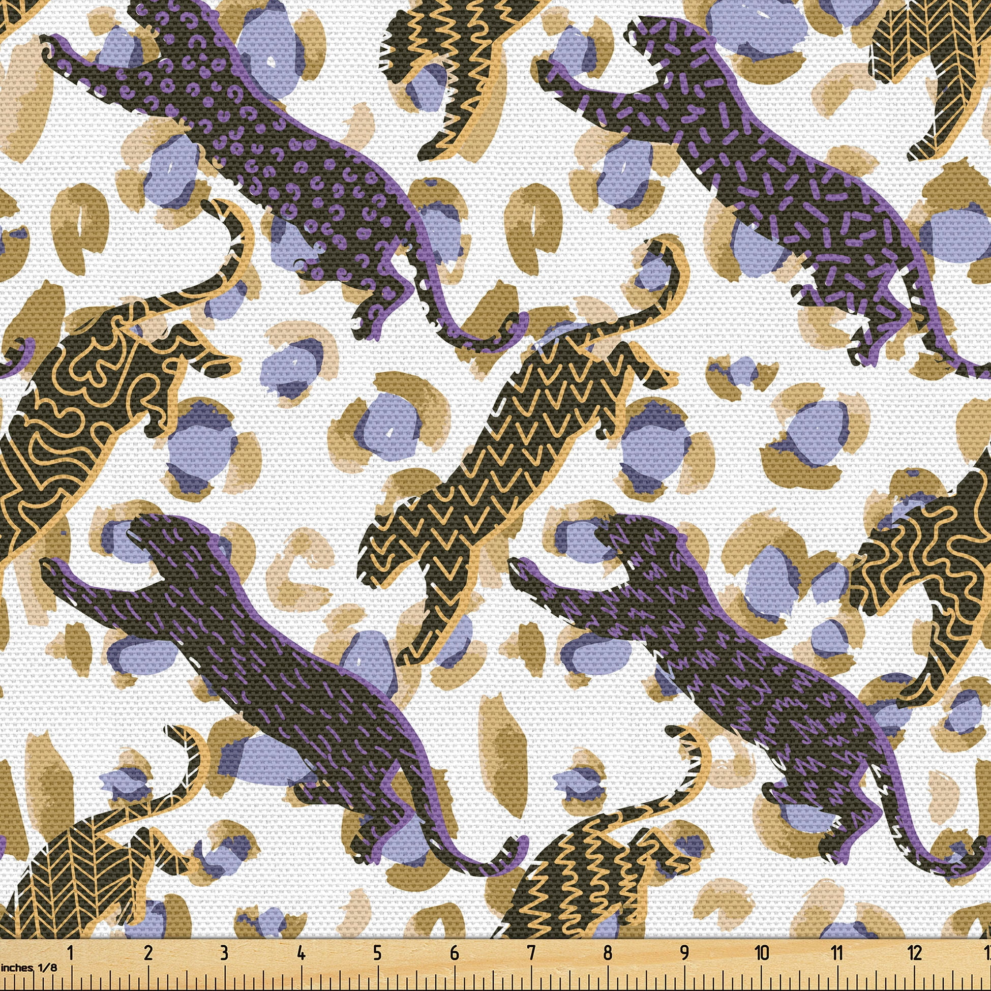 Ambesonne Leopard Print Fabric by the Yard Upholstery, Animal Spots ...