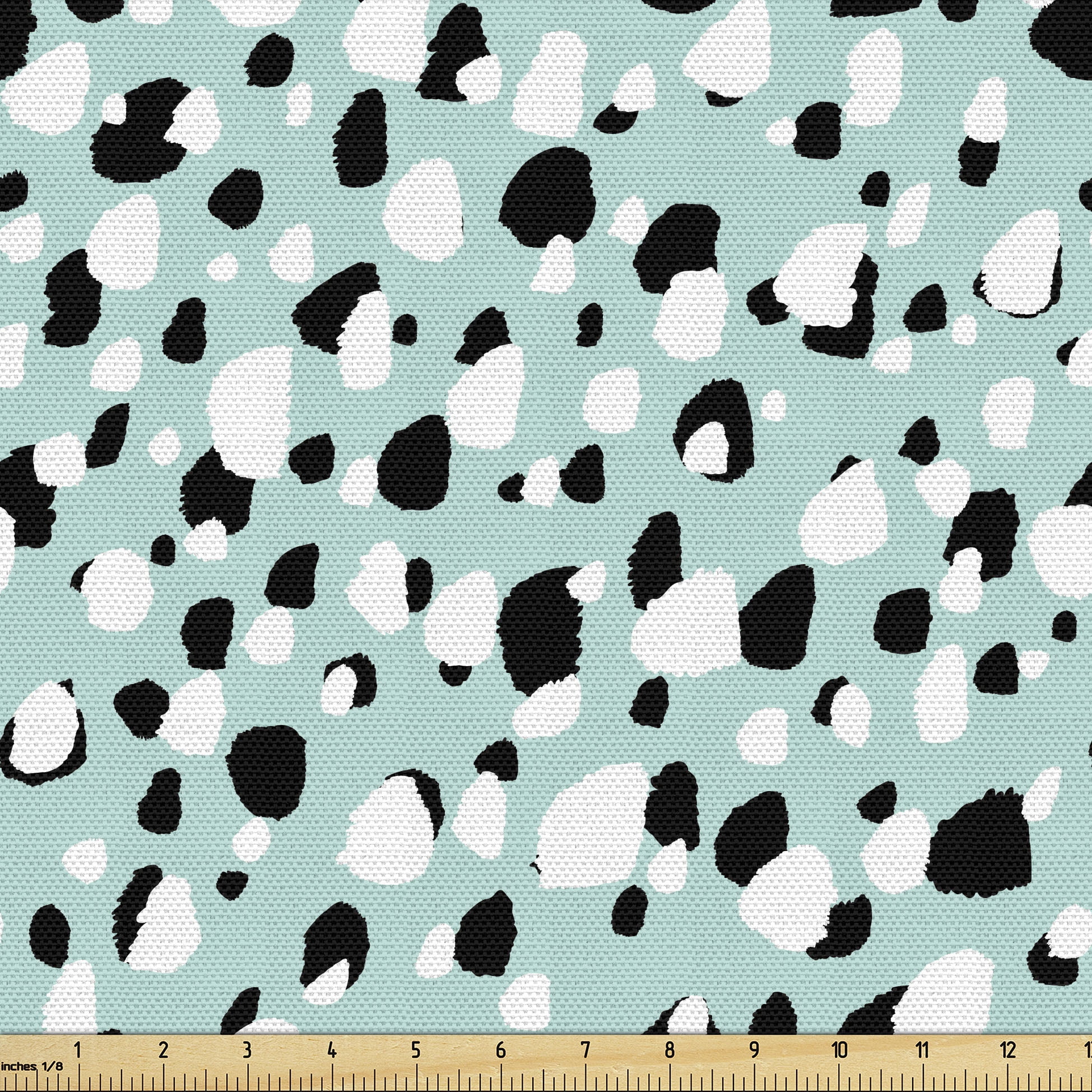 Ambesonne Leopard Print Fabric by the Yard Upholstery, Minty Animal ...