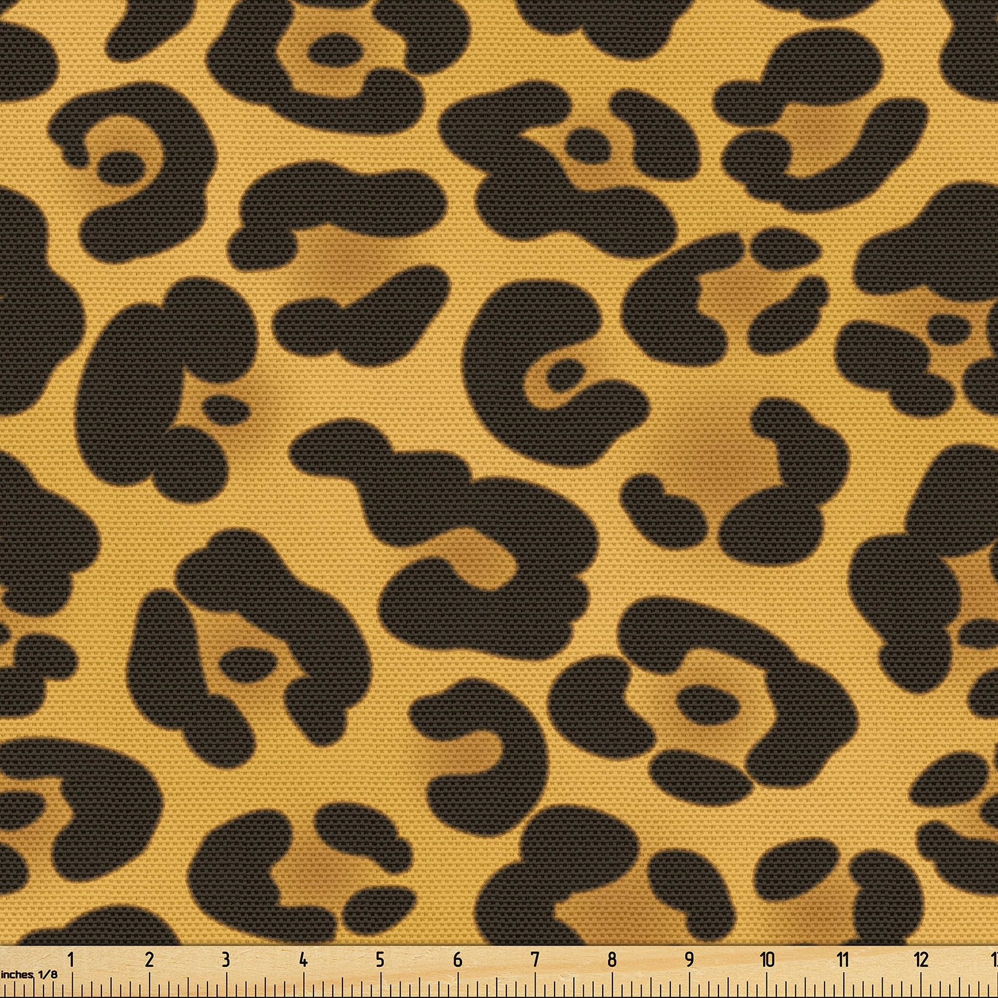 Ambesonne Leopard Print Fabric by the Yard Upholstery, Natural Animal ...