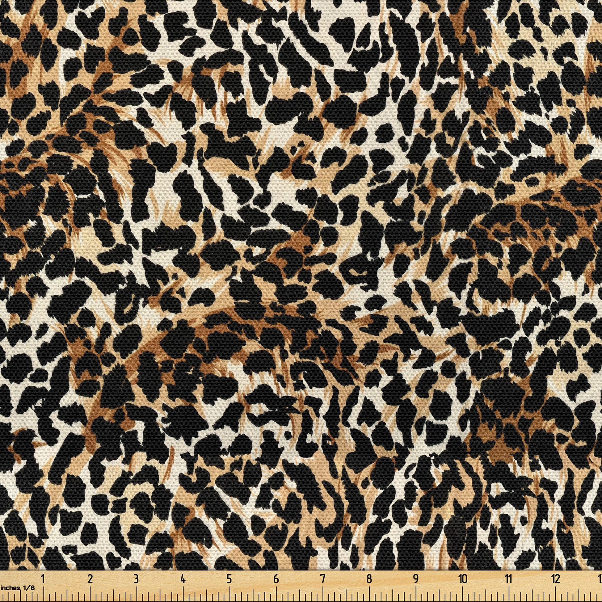 Ambesonne Leopard Print Fabric by the Yard Upholstery, Wild Big Cat ...