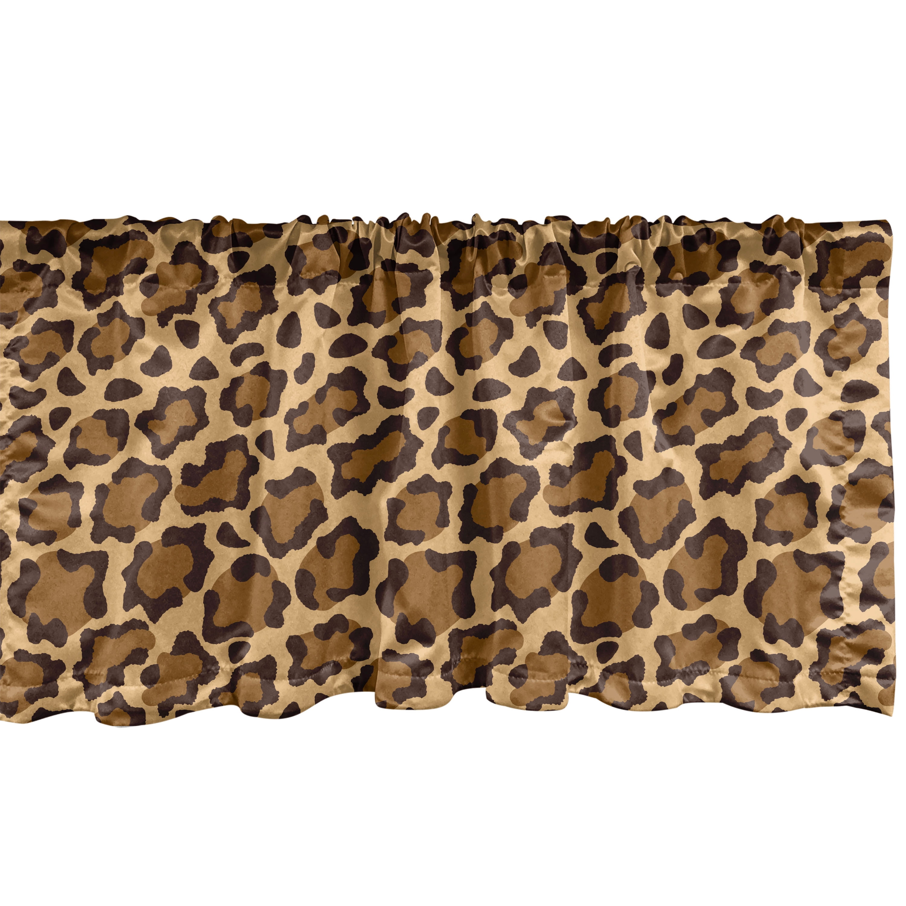 Ambesonne Leopard Print Valance Pack of 2, Panthera Specie Skin, 42"X18 ...