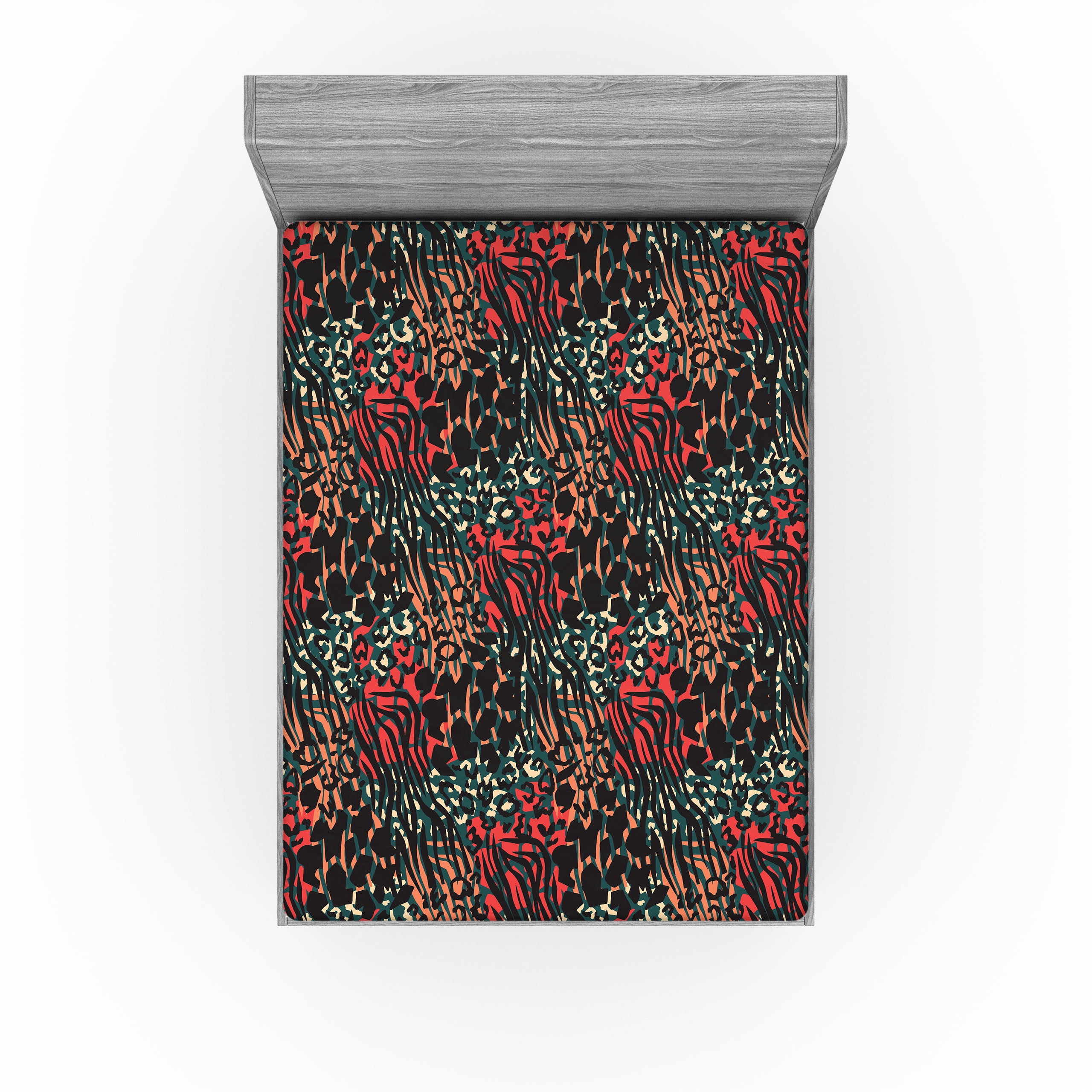 Ambesonne Leopard Skin Fitted Sheet, Tropical Tiger Pattern, King Size ...