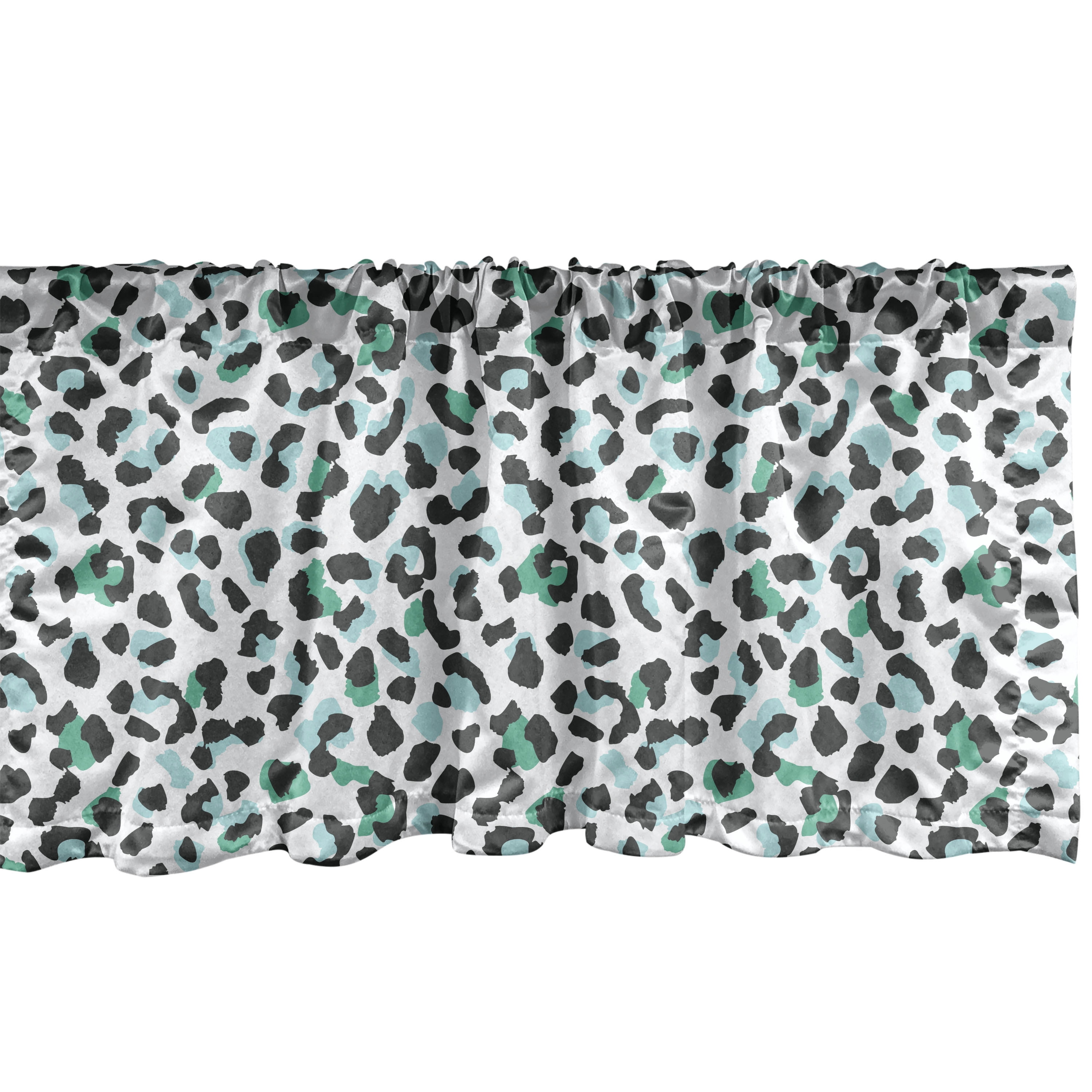 Ambesonne Leopard Window Valance, Animal Skin Print Spots, 54" X 12 ...