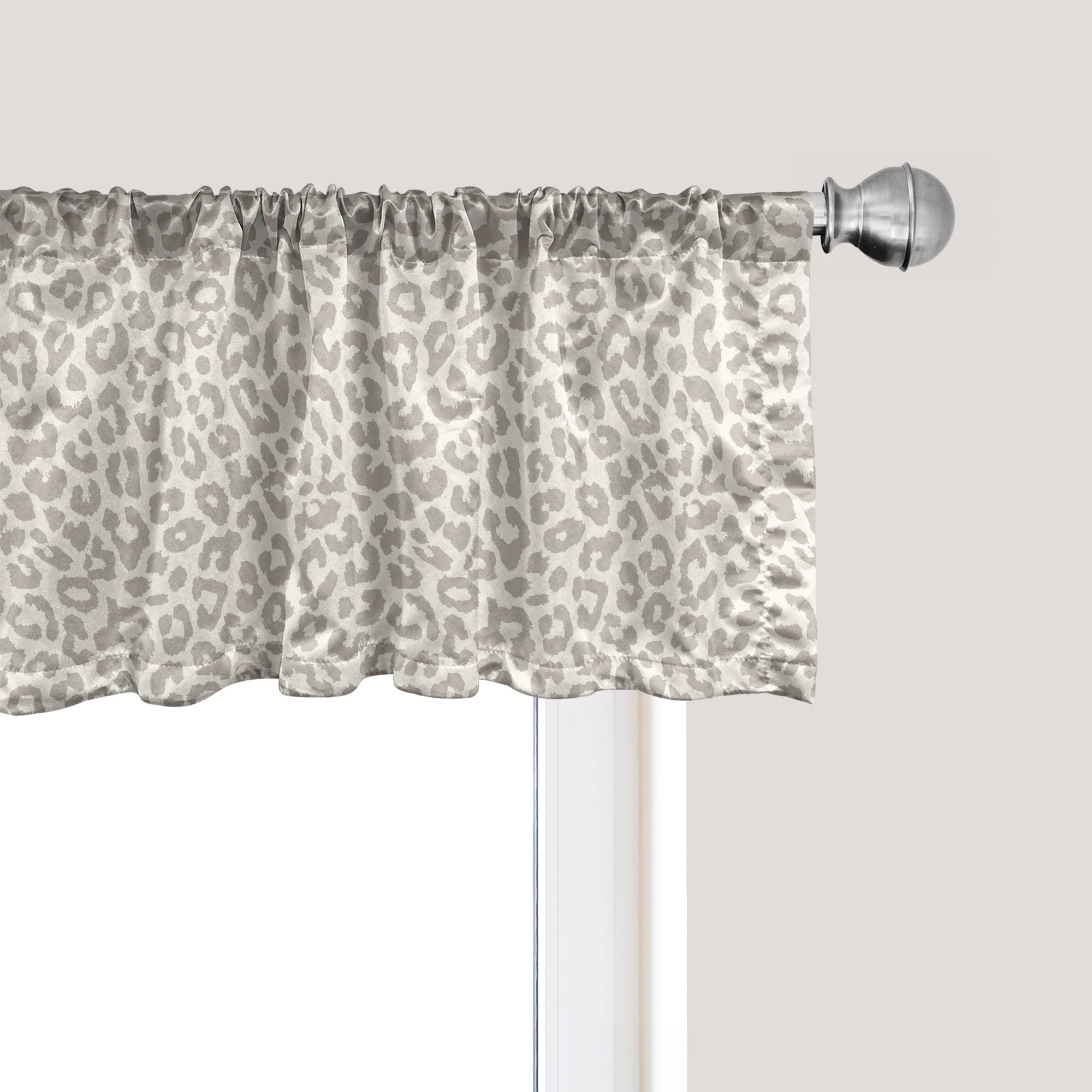 Ambesonne Leopard Window Valance, Skin Print Wildlife Layout, 42" x 12 ...