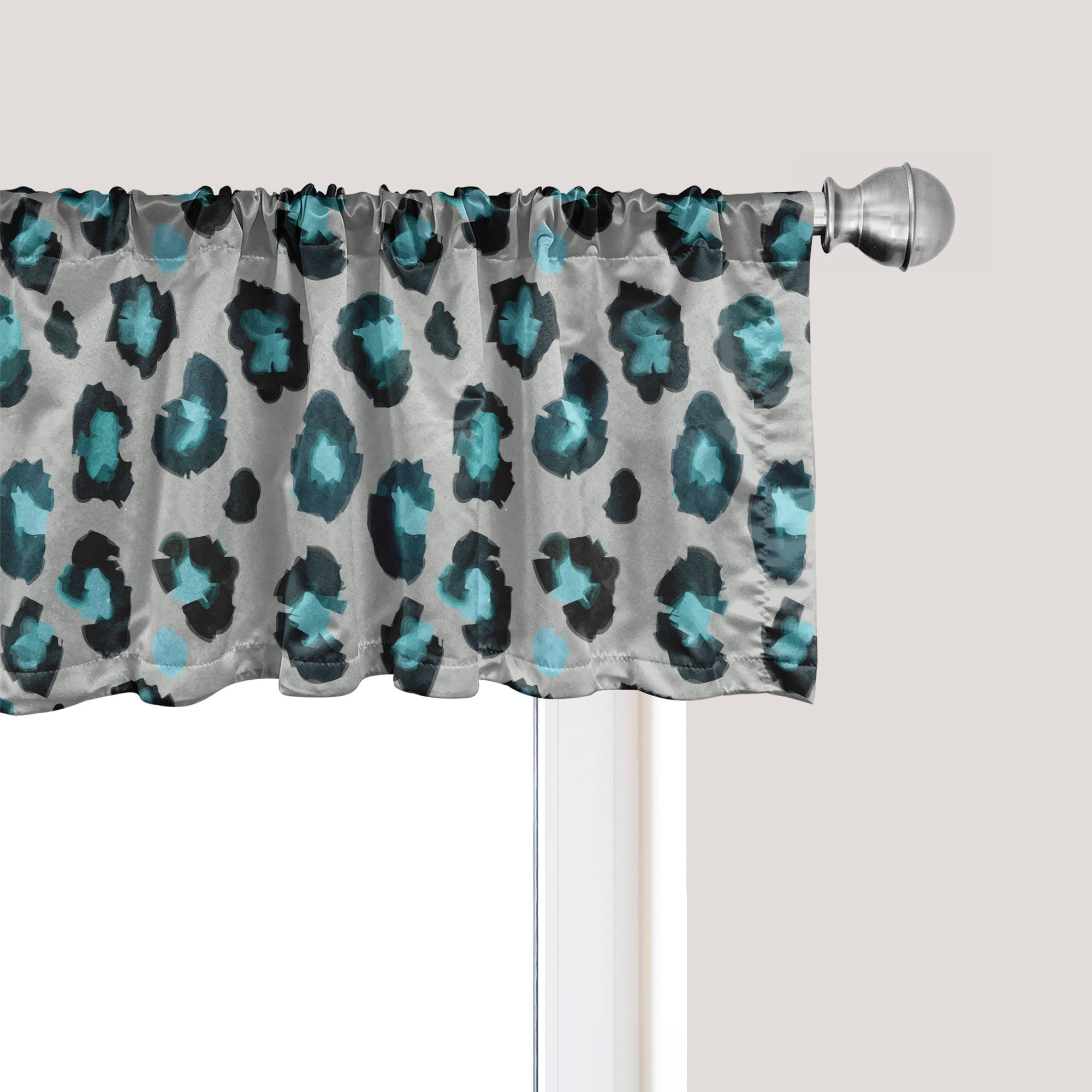 Ambesonne Leopard Window Valance, Stain Like Motifs Blemishes, 54" X 18 ...