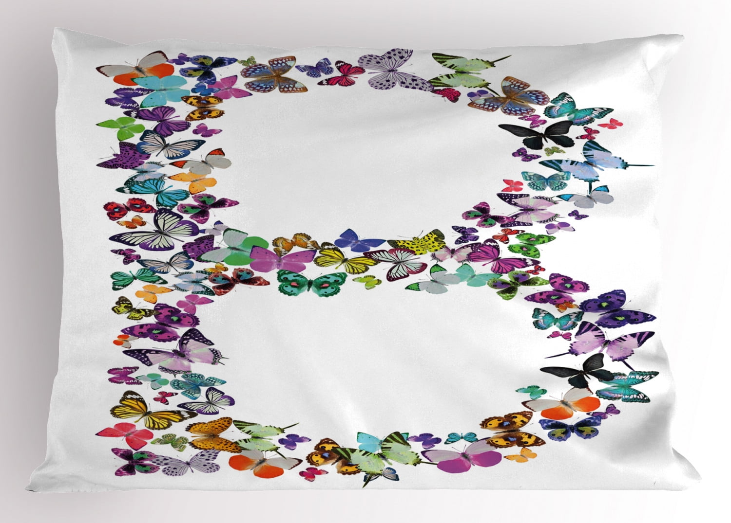 Ambesonne Letter B Pillow Sham, Beauty Fragility Theme, 36" X 20 ...
